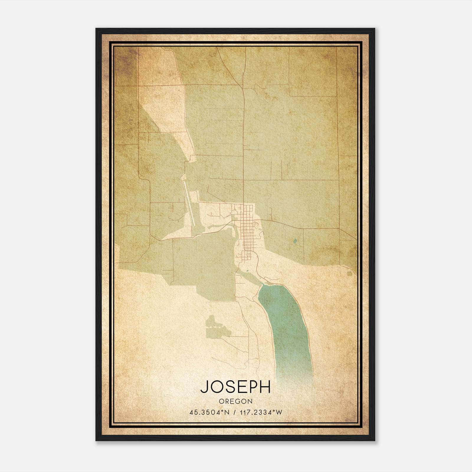 Vintage Joseph Oregon Map Poster, Joseph OR City Road Wall Art Print ...