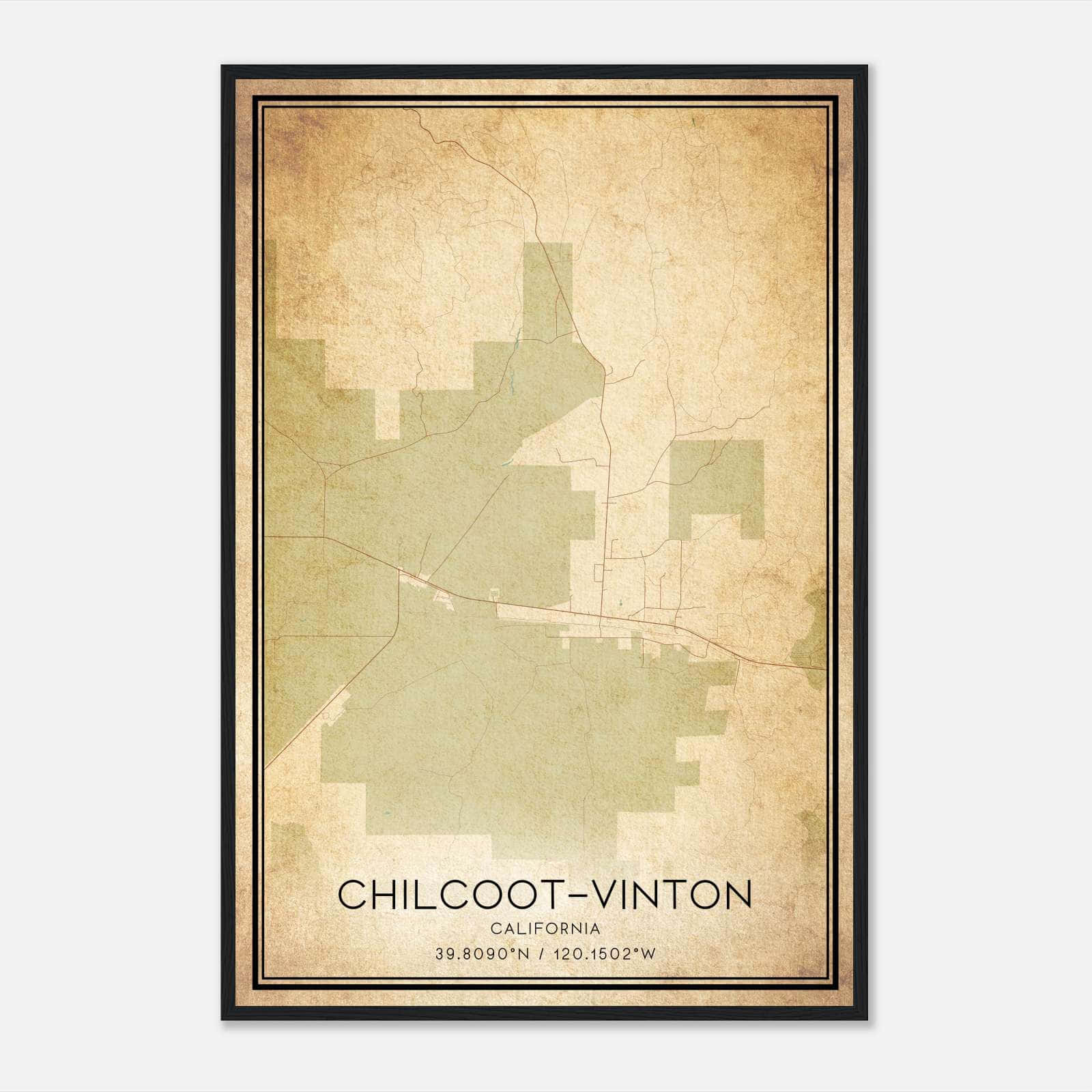 Vintage Chilcoot-Vinton California Map Poster, Chilcoot-Vinton CA City ...