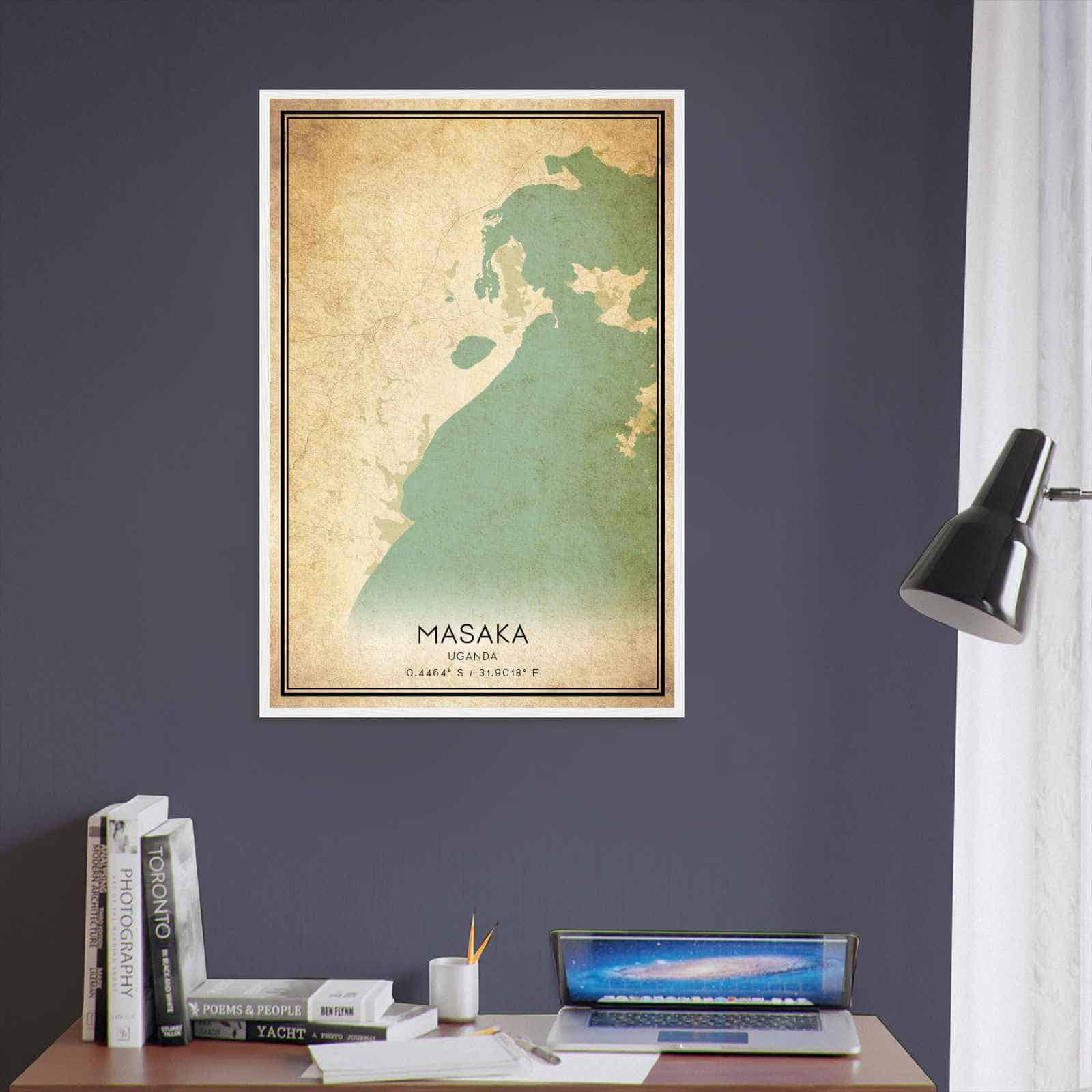 Vintage Masaka Uganda Map Poster, Masaka City Road Wall Art Print ...