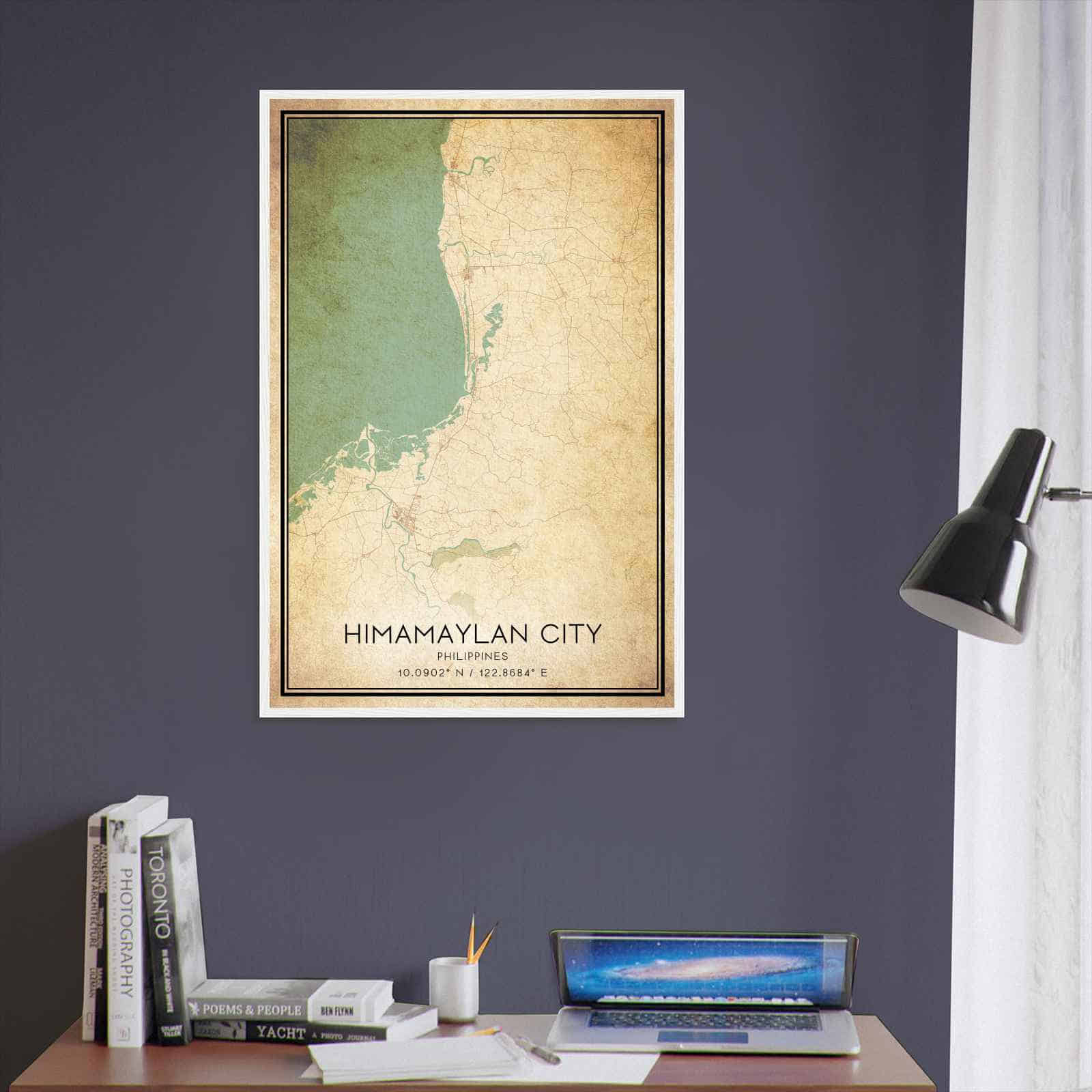 Vintage Himamaylan City Philippines Map Poster, Himamaylan City City ...