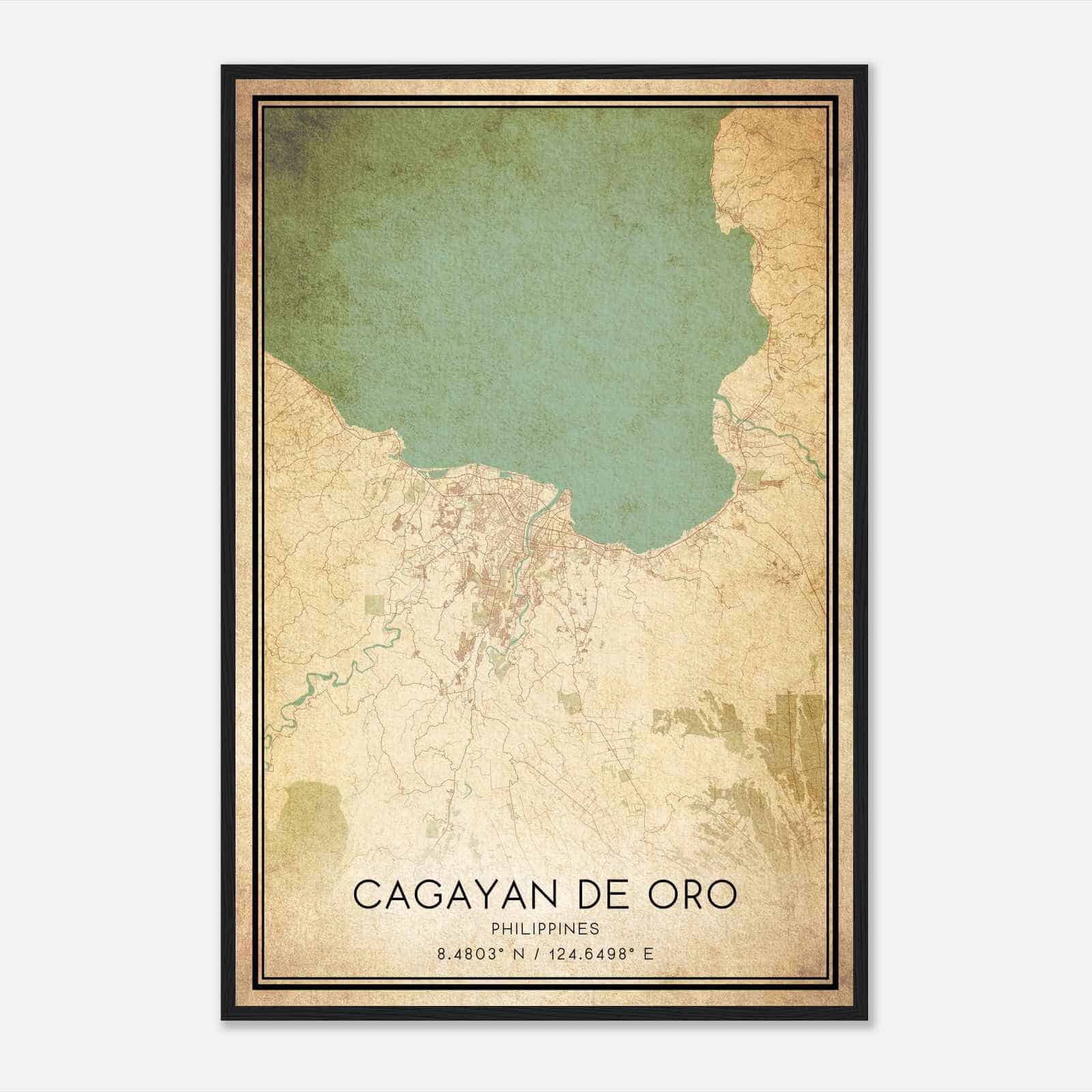 Vintage Cagayan de Oro Philippines Map Poster, Cagayan de Oro City Road ...