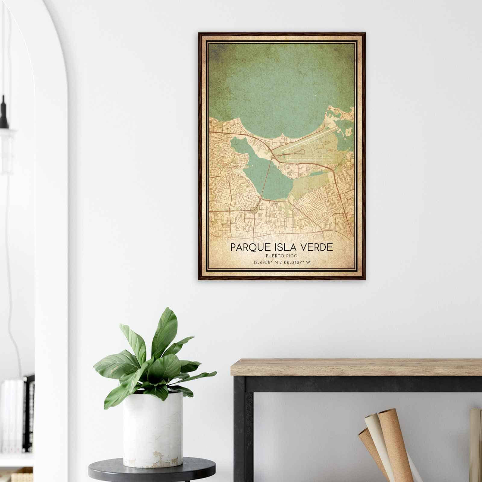 Vintage Parque Isla Verde Puerto Rico Map Poster, Parque Isla Verde ...