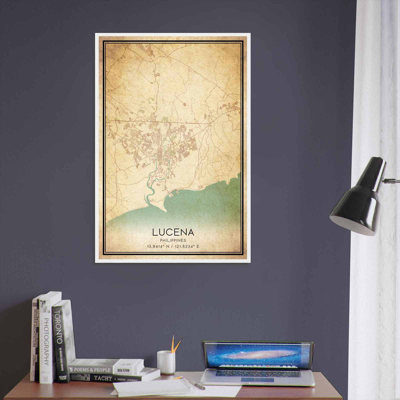 Vintage Lucena Philippines Map Poster, Lucena City Road Wall Art Print ...