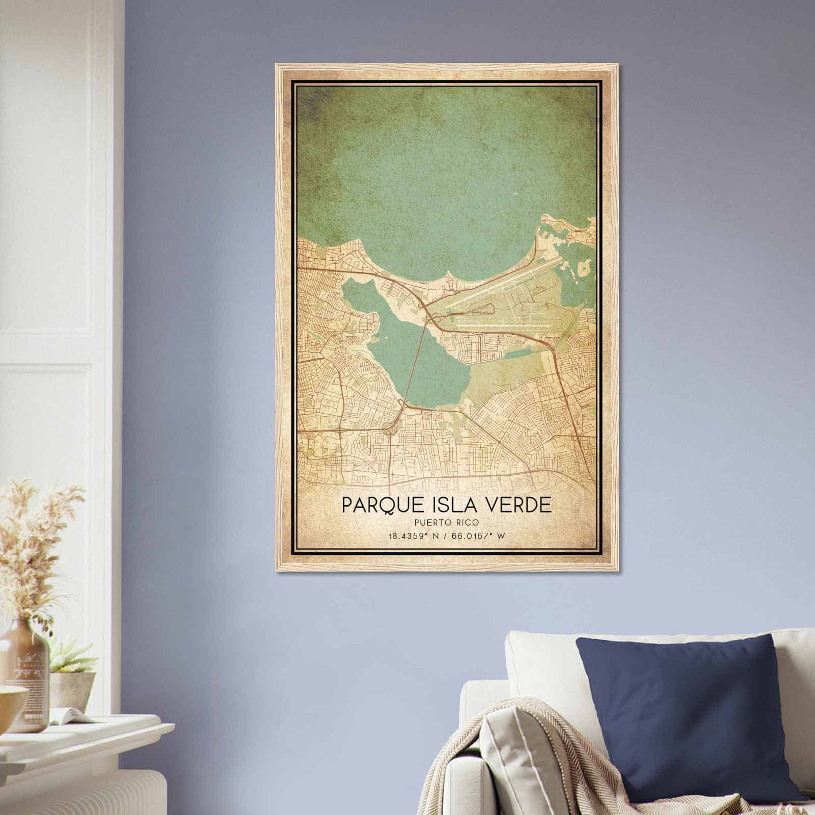 Vintage Parque Isla Verde Puerto Rico Map Poster, Parque Isla Verde ...