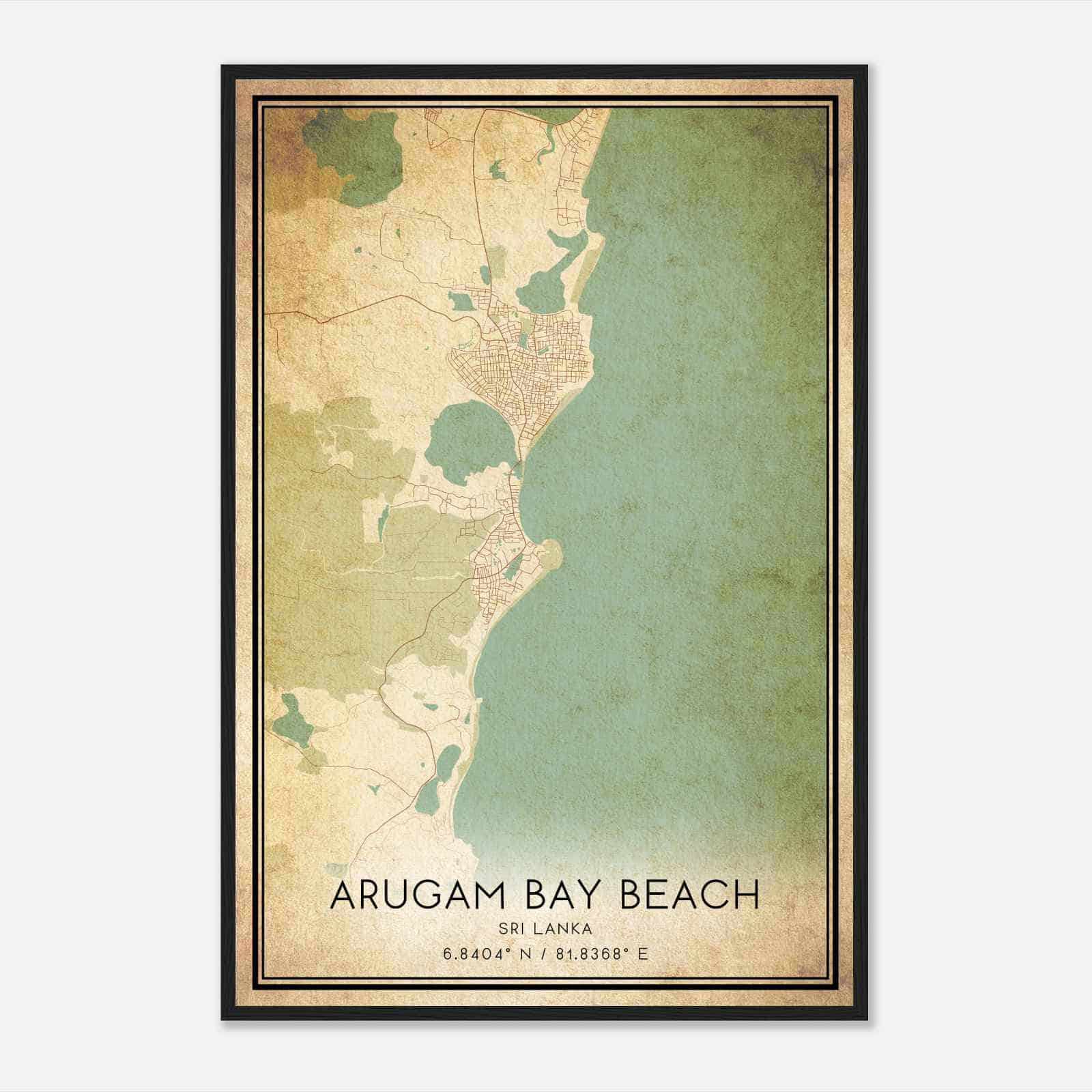 Vintage Arugam Bay Beach Sri Lanka Map Poster, Arugam Bay Beach City ... Vintage Arugam Bay Beach Sri Lanka Map Poster, Arugam Bay Beach City ...