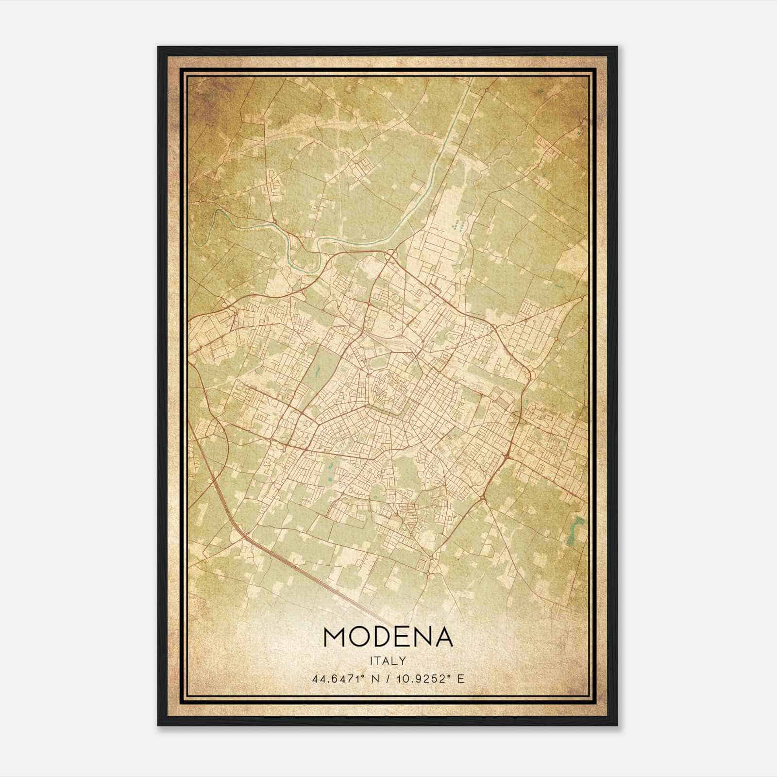 Vintage Modena Italy Map Poster, Modena City Road Wall Art Print ...