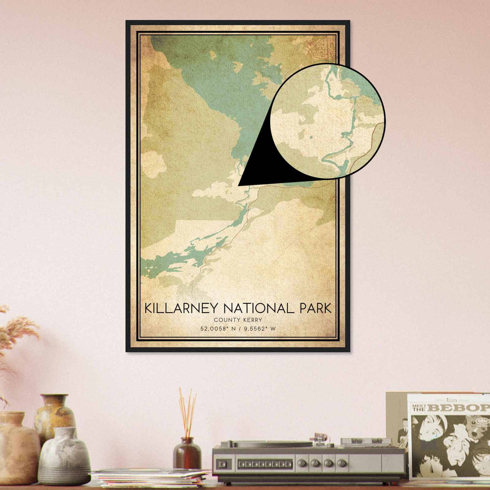 Vintage Killarney National Park County Kerry Map Poster, Killarney ...