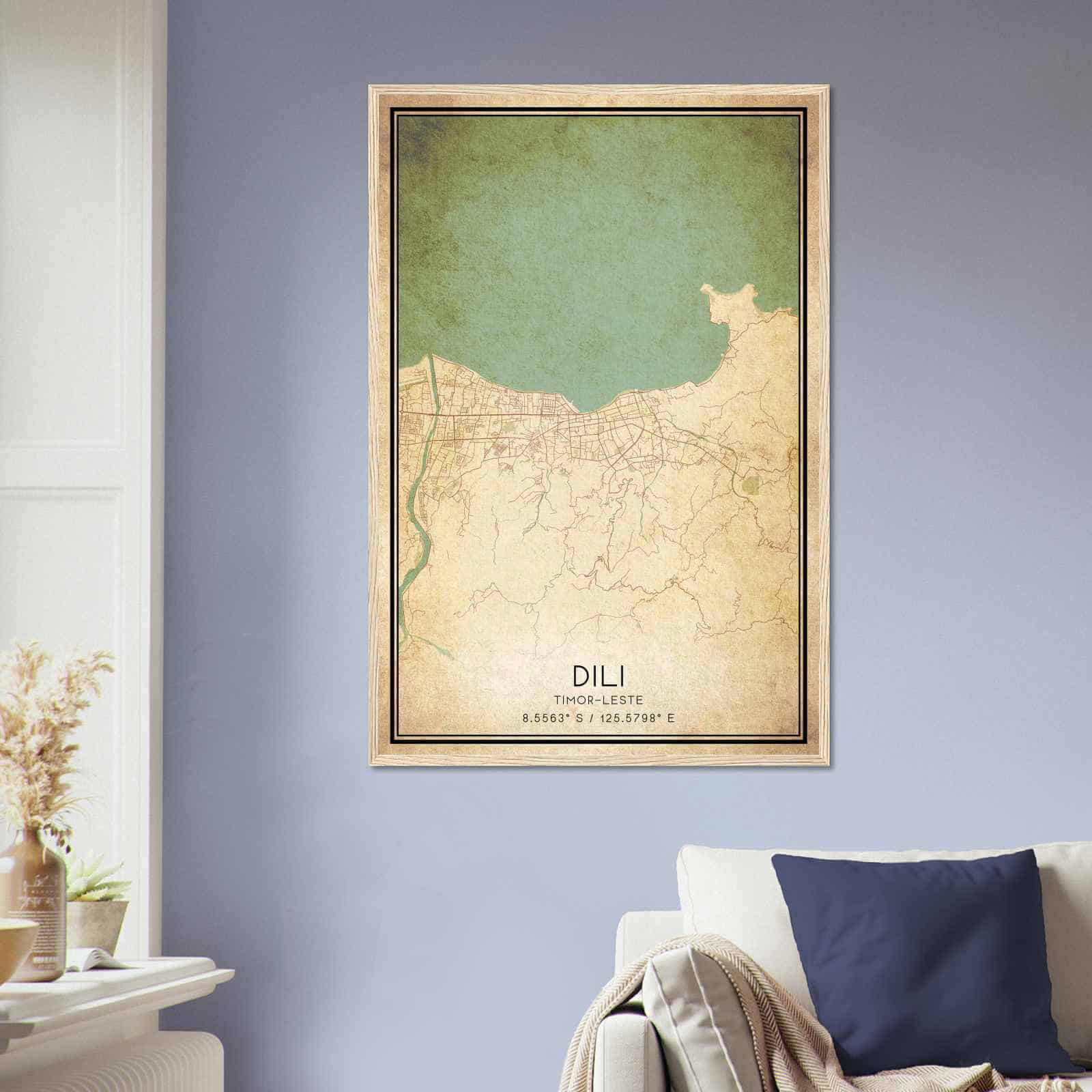 Vintage Dili Timor-Leste Map Poster, Dili City Road Wall Art Print ...