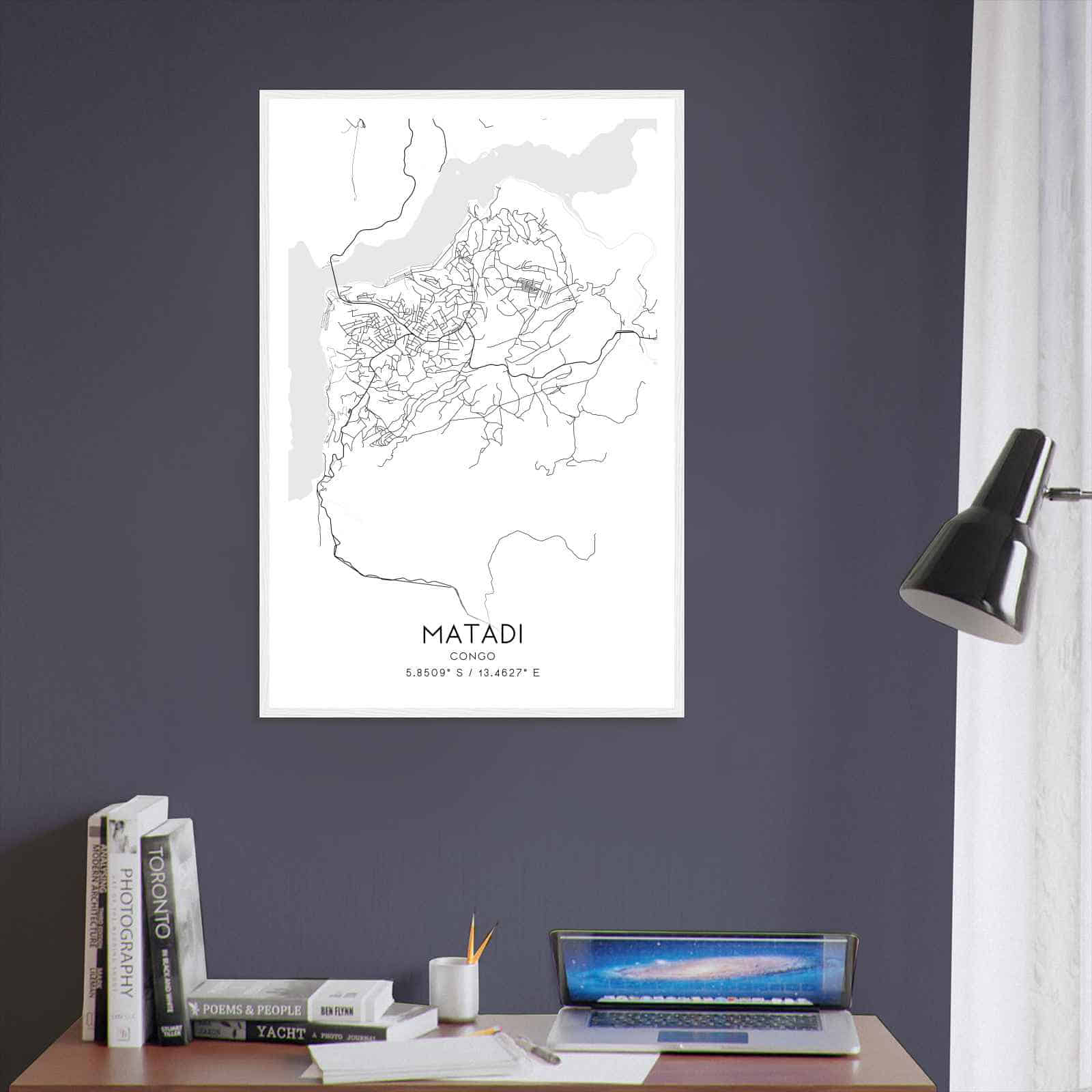 Matadi Congo Map Poster, Matadi City Road Wall Art Print - Custom Maps ...