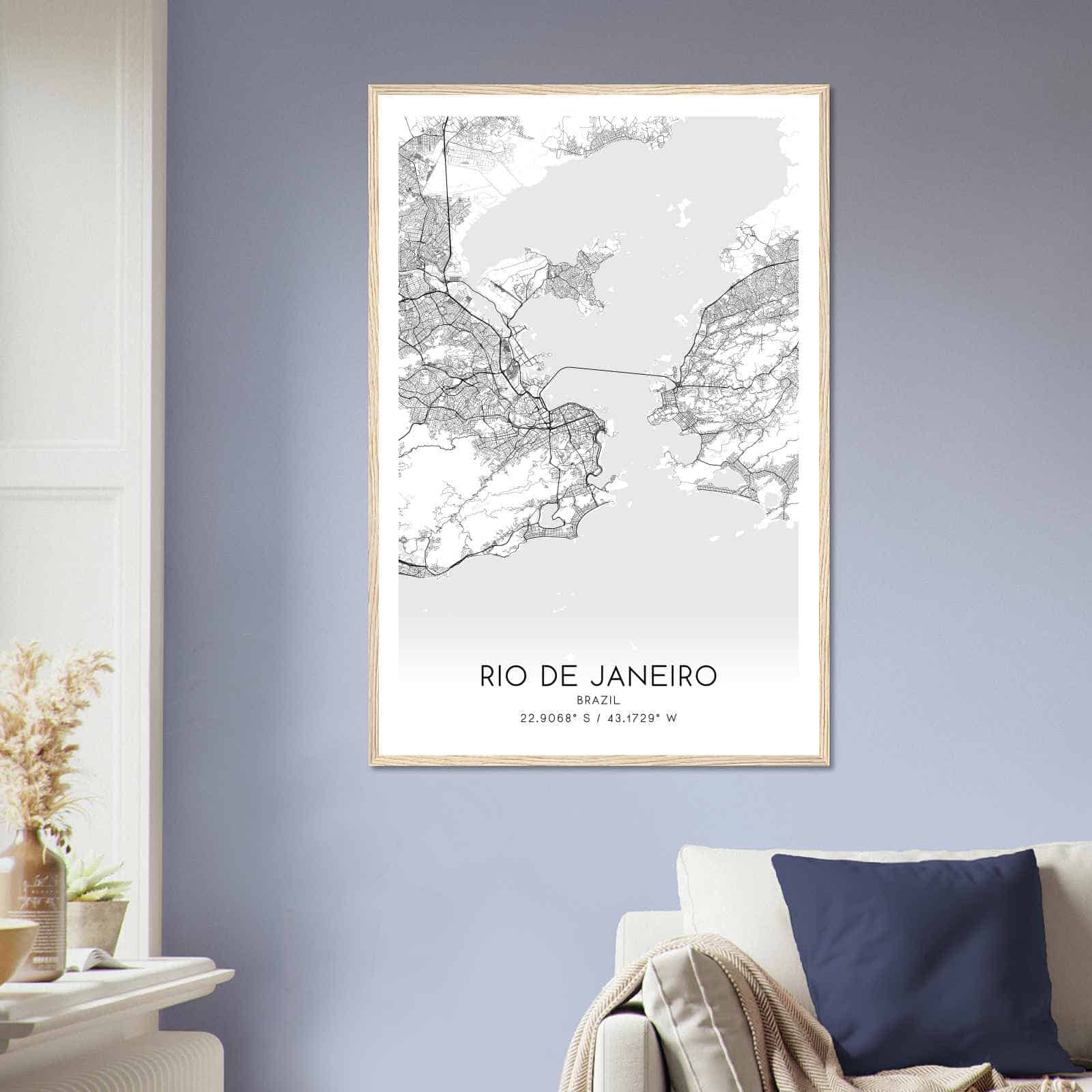 Rio de Janeiro Brazil Map Poster, Rio de Janeiro City Road Wall Art ...