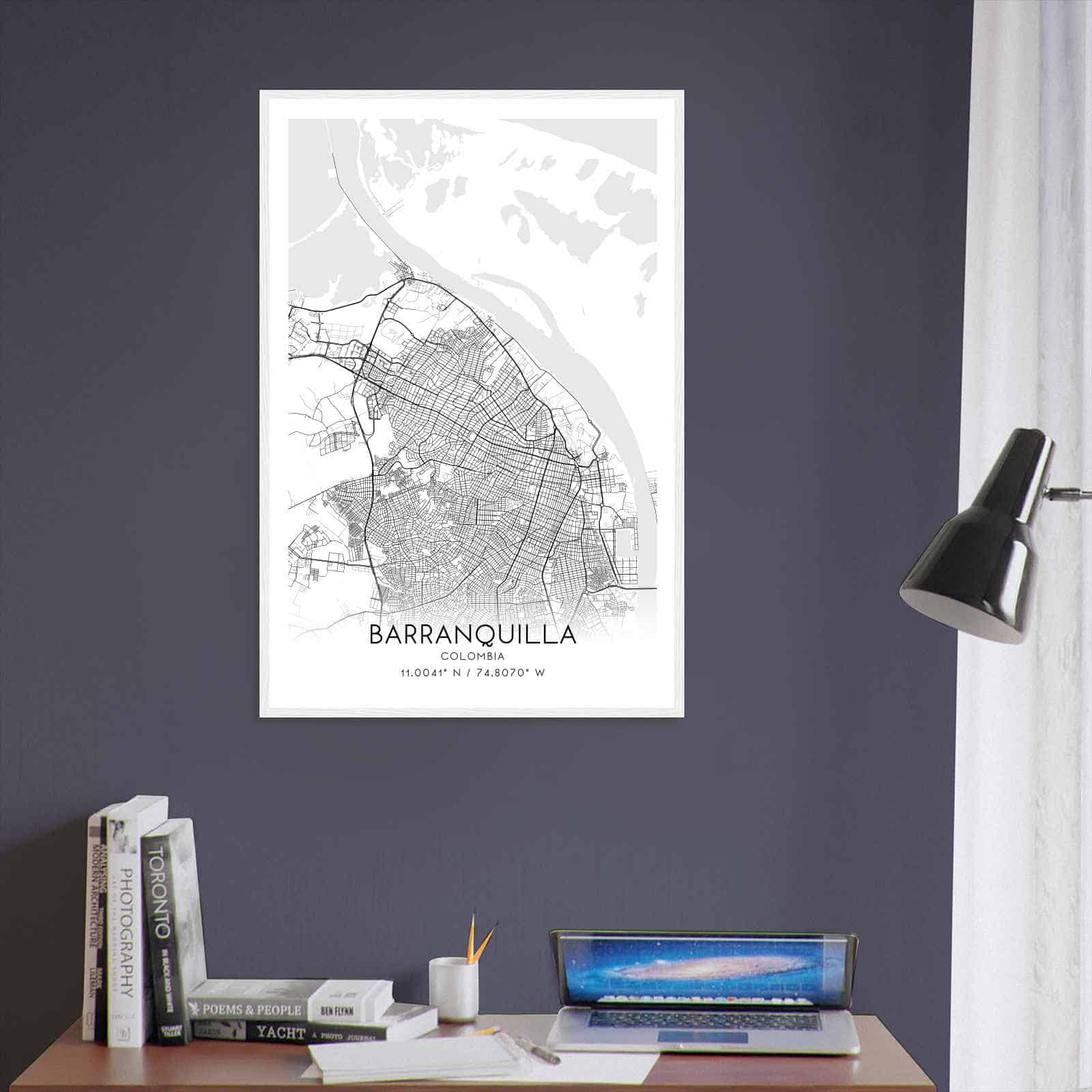 Barranquilla Colombia Map Poster, Barranquilla City Road Wall Art Print ...