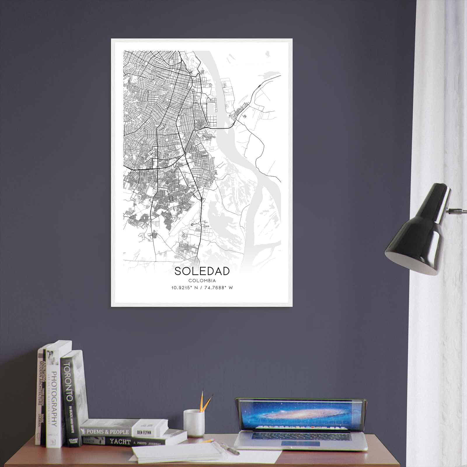 Soledad Colombia Map Poster, Soledad City Road Wall Art Print - Custom ...