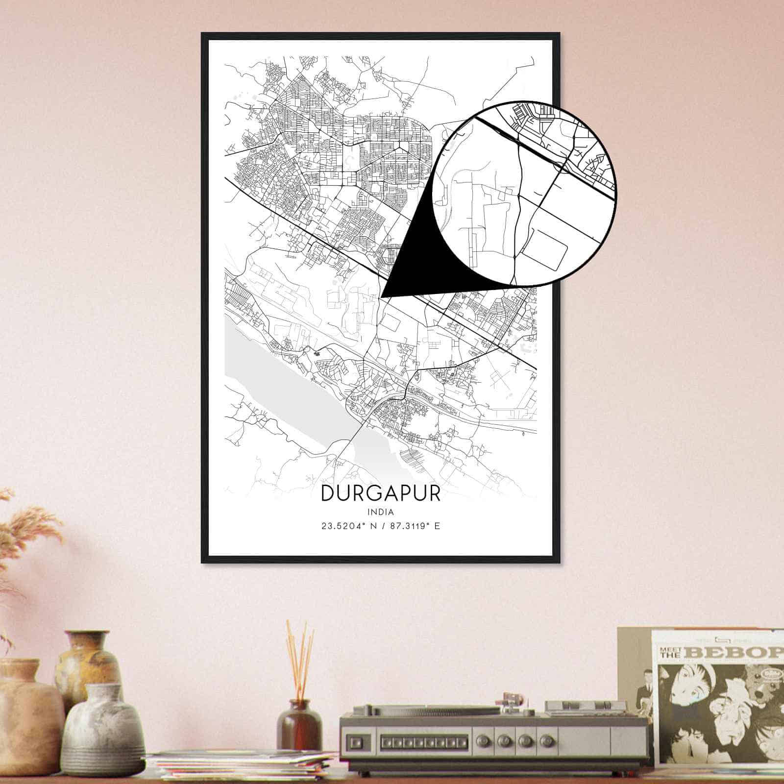 Durgapur India Map Poster, Durgapur City Road Wall Art Print - Custom ...
