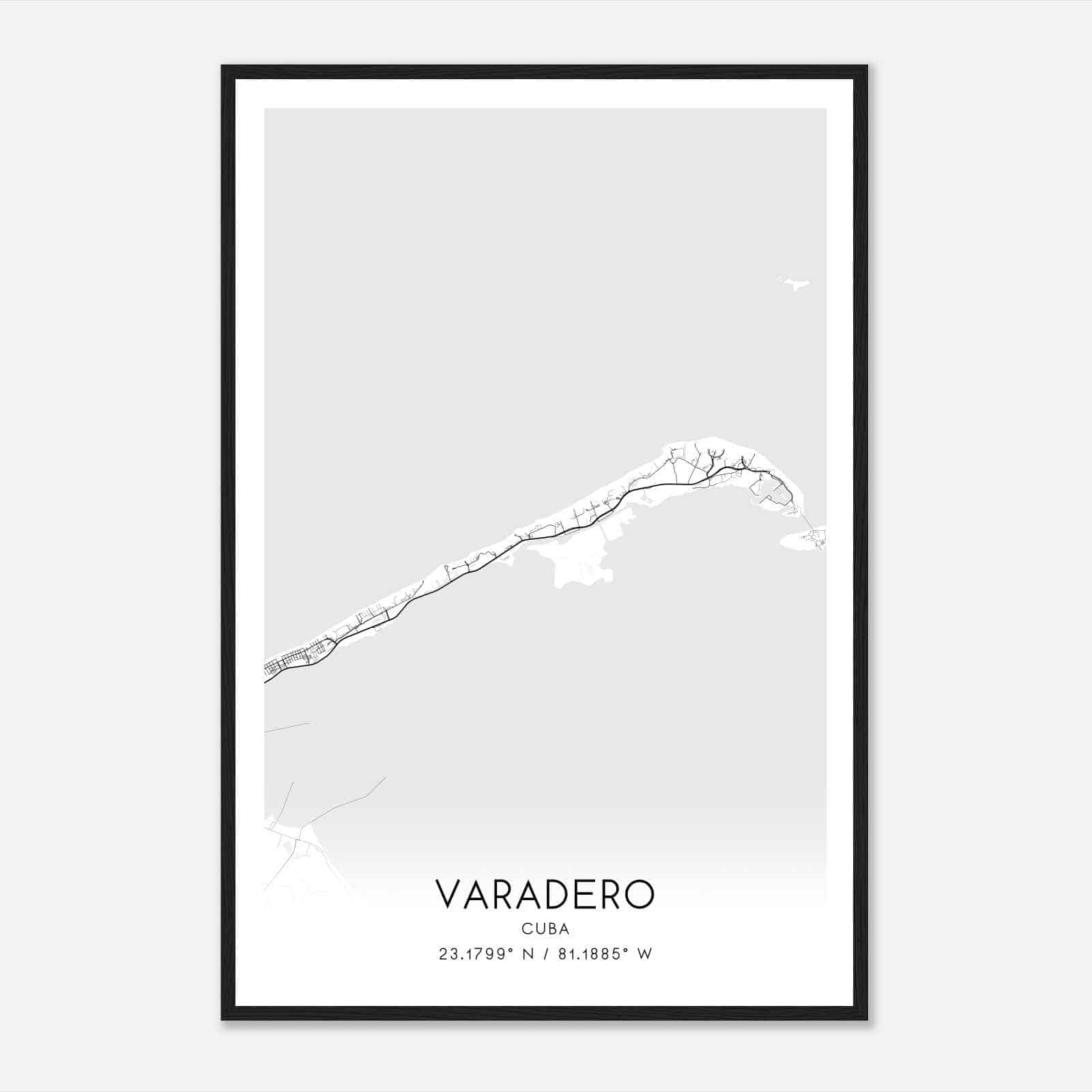 Varadero Cuba Map Poster, Varadero City Road Wall Art Print - Custom ...