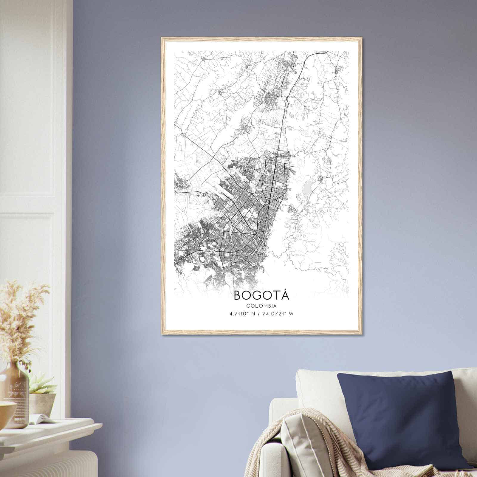 Bogota Colombia Map Poster, Bogota City Road Wall Art Print - Custom ...