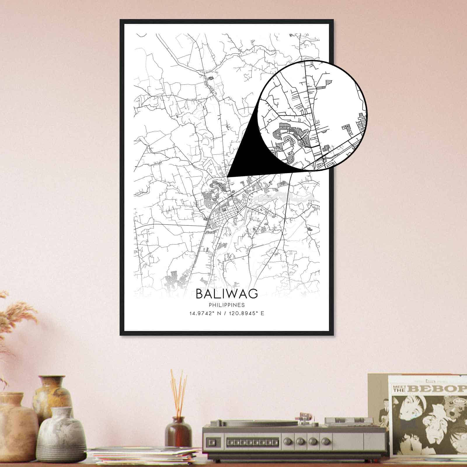Baliwag Philippines Map Poster, Baliwag City Road Wall Art Print ...
