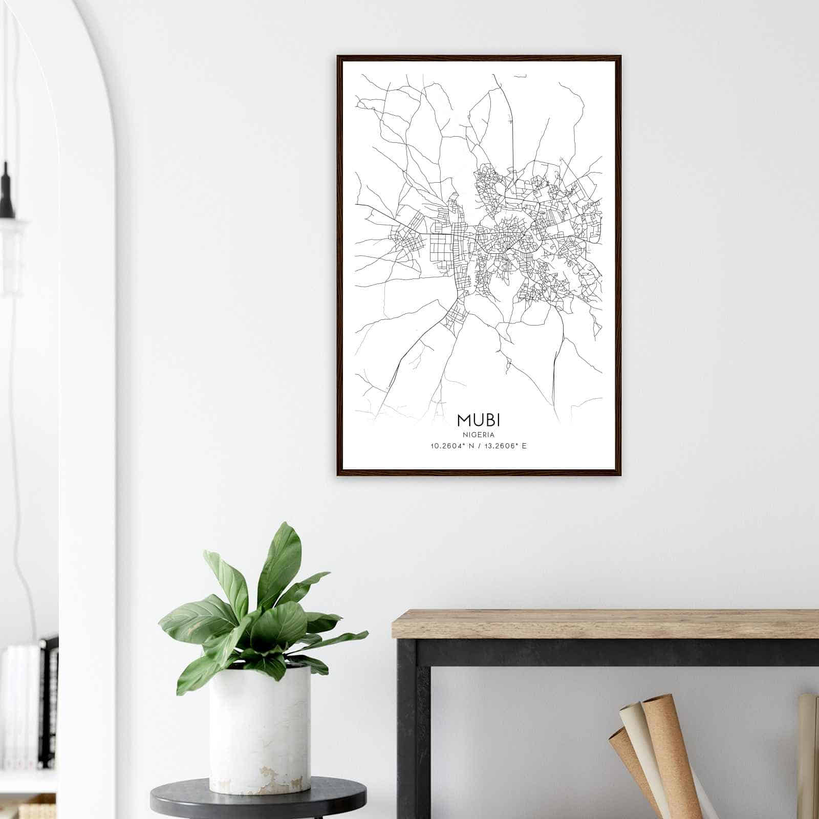 Mubi Nigeria Map Poster, Mubi City Road Wall Art Print - Custom Maps ...