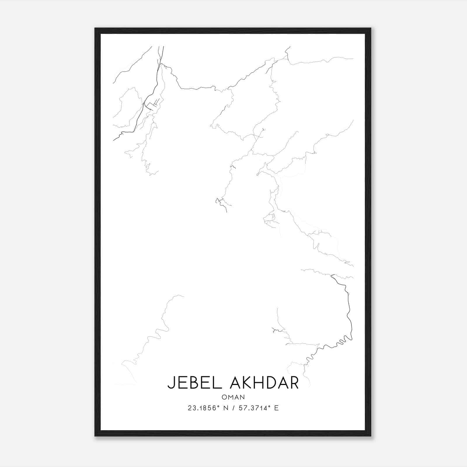Jebel Akhdar Oman Map Poster, Jebel Akhdar City Road Wall Art Print ...