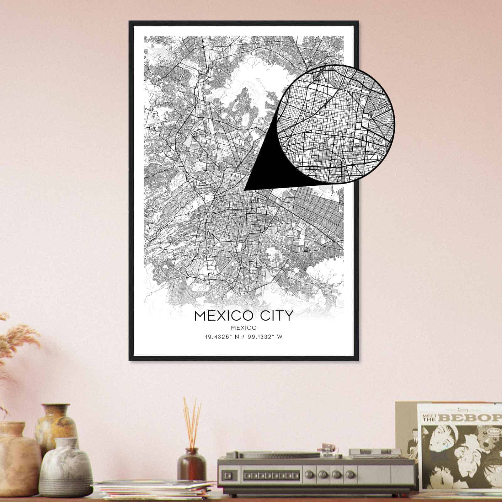 Mexico City Mexico Map Poster, Mexico City City Road Wall Art Print ...