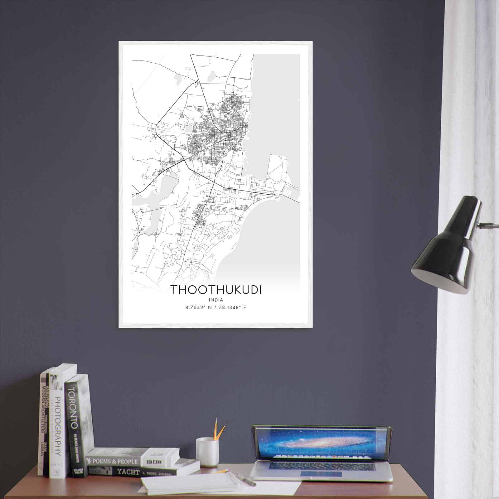 Thoothukudi India Map Poster, Thoothukudi City Road Wall Art Print ...