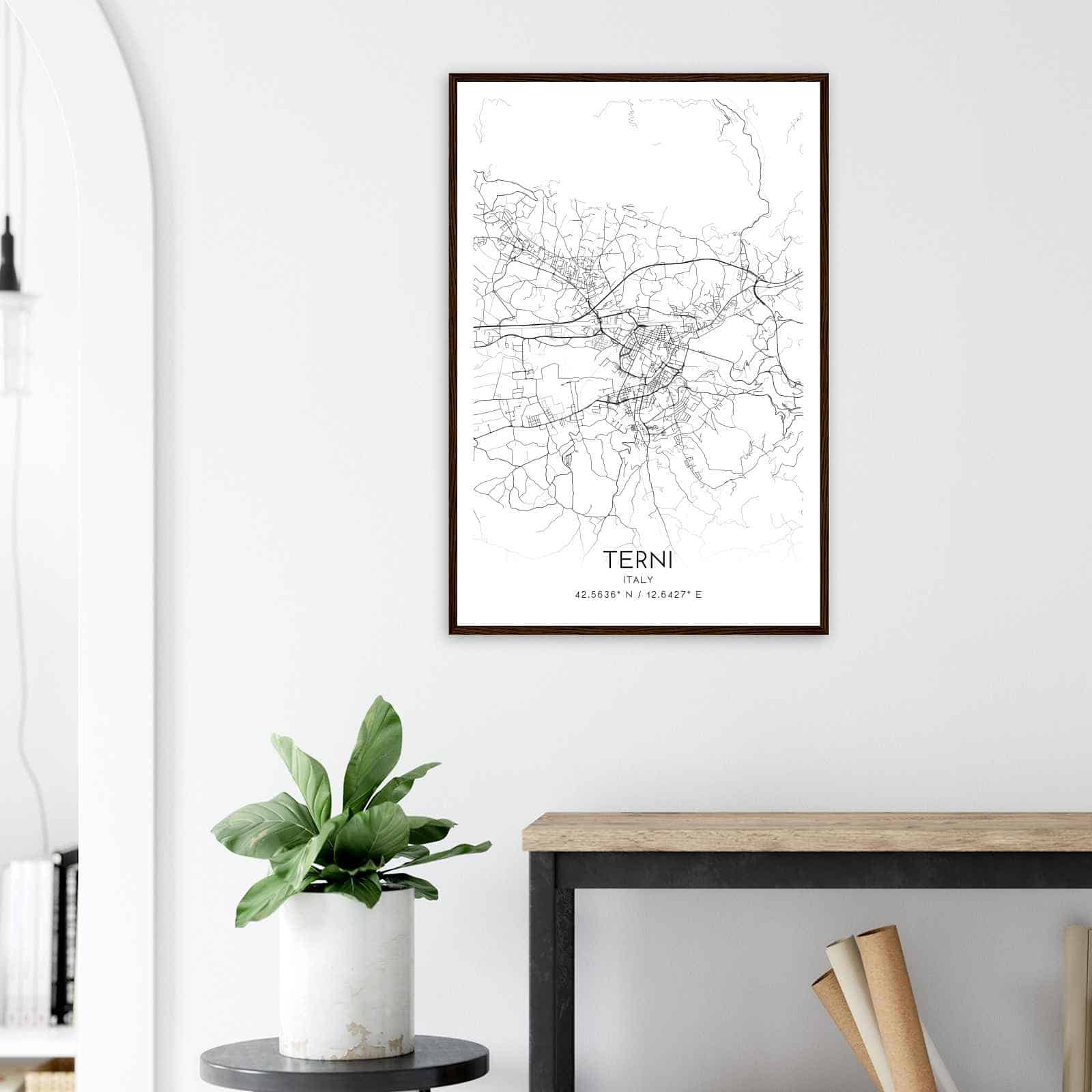 Terni Italy Map Poster, Terni City Road Wall Art Print - Custom Maps ...