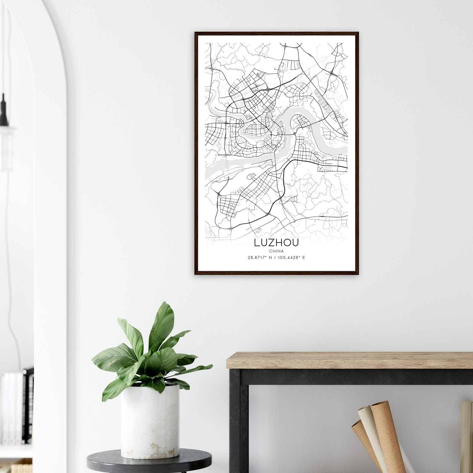 Luzhou China Map Poster, Luzhou City Road Wall Art Print - Custom Maps ...