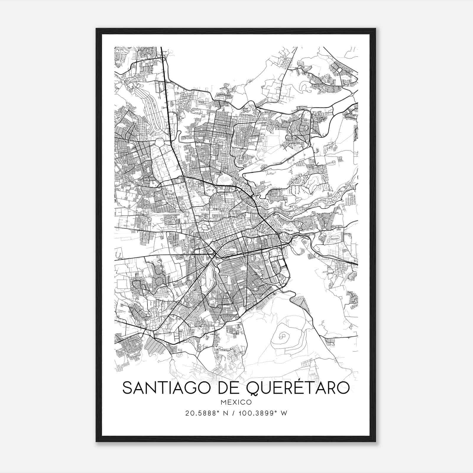 Santiago de Queretaro - Custom Maps & Posters