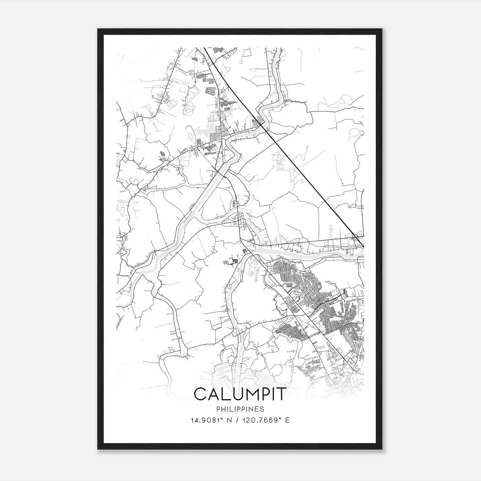 Calumpit Philippines Map Poster, Calumpit City Road Wall Art Print ...