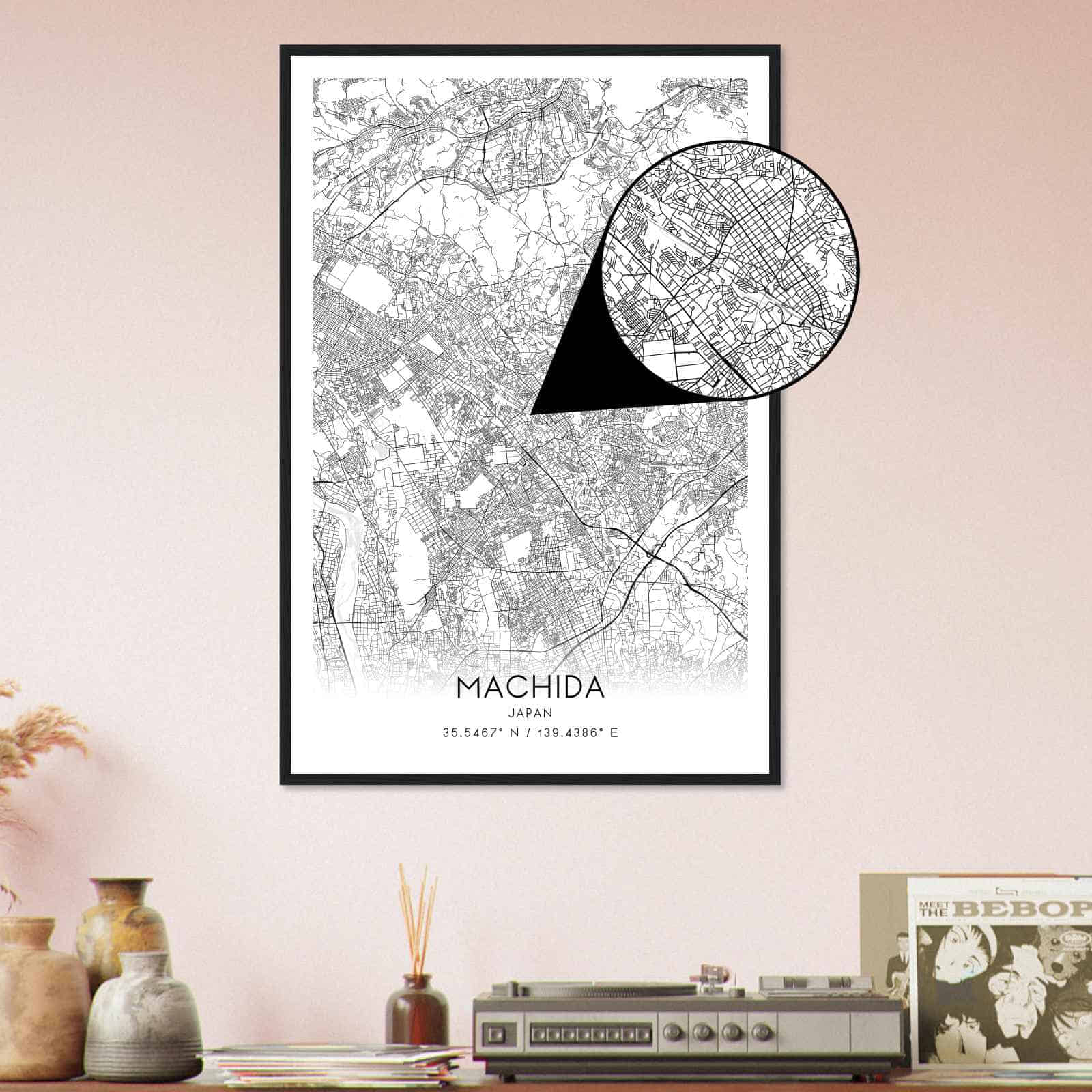 Machida Japan Map Poster, Machida City Road Wall Art Print - Custom ...