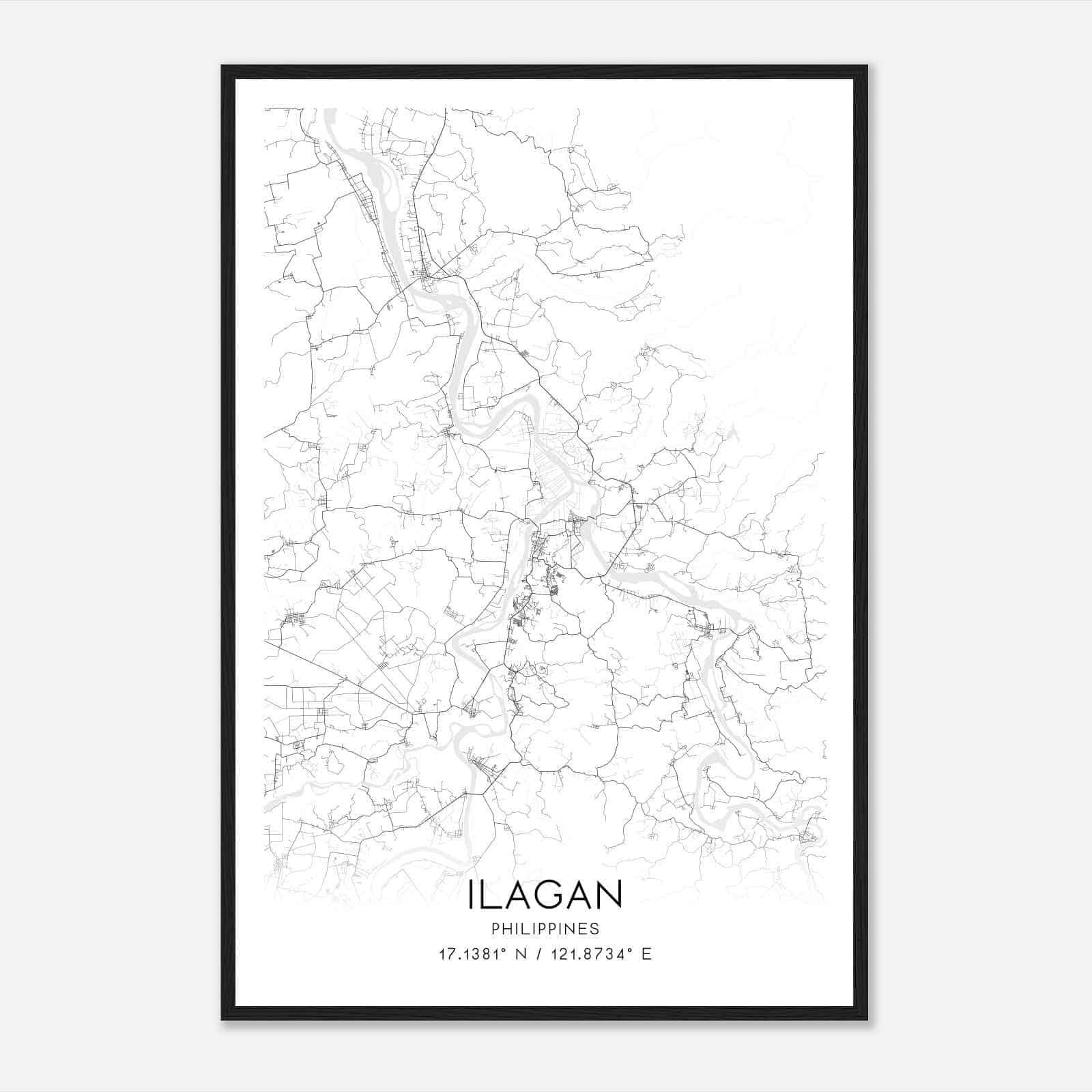 Ilagan Philippines Map Poster, Ilagan City Road Wall Art Print - Custom ...