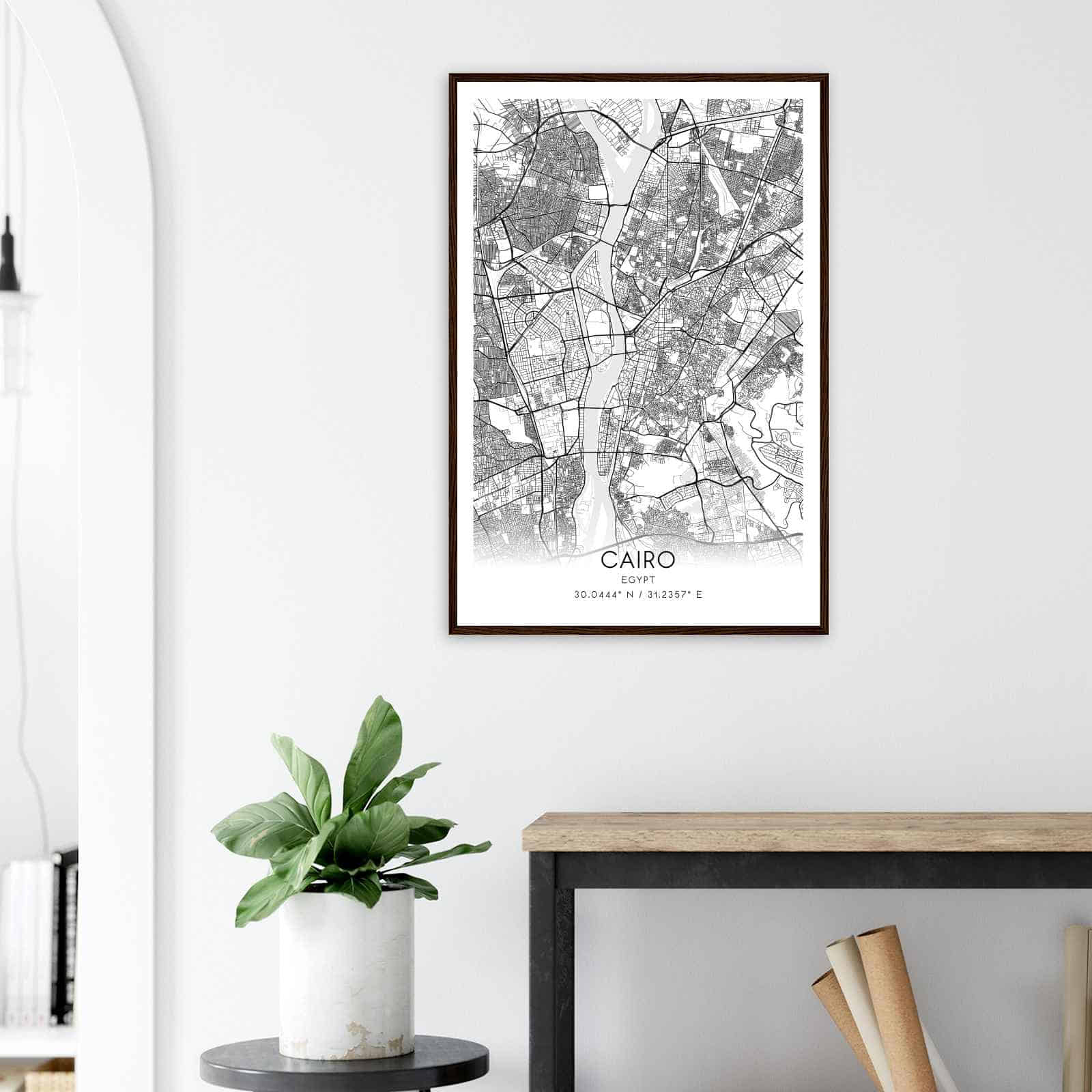 Cairo Egypt Map Poster, Cairo City Road Wall Art Print - Custom Maps ...