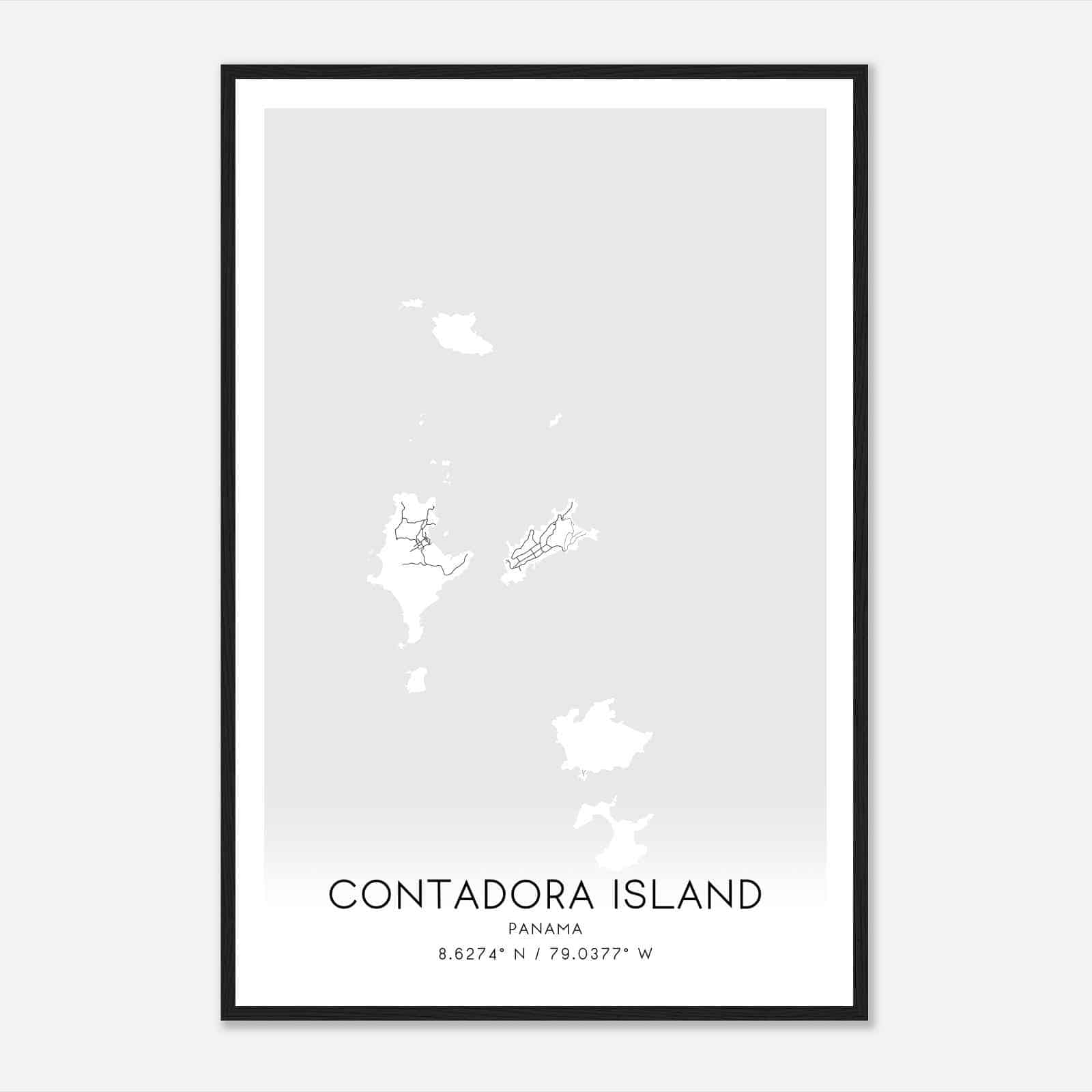 Contadora Island Panama Map Poster, Contadora Island City Road Wall Art ...