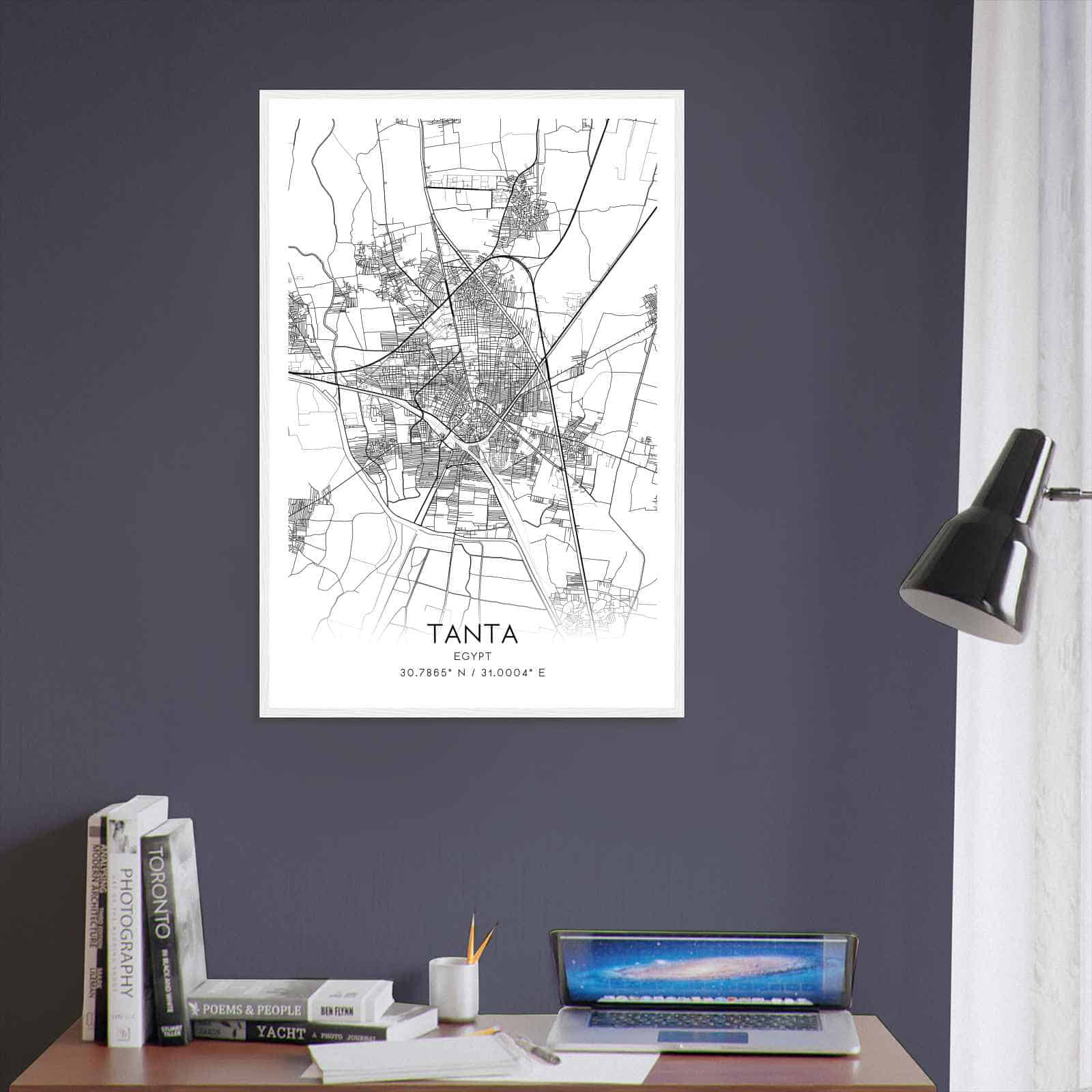 Tanta Egypt Map Poster, Tanta City Road Wall Art Print - Custom Maps ...