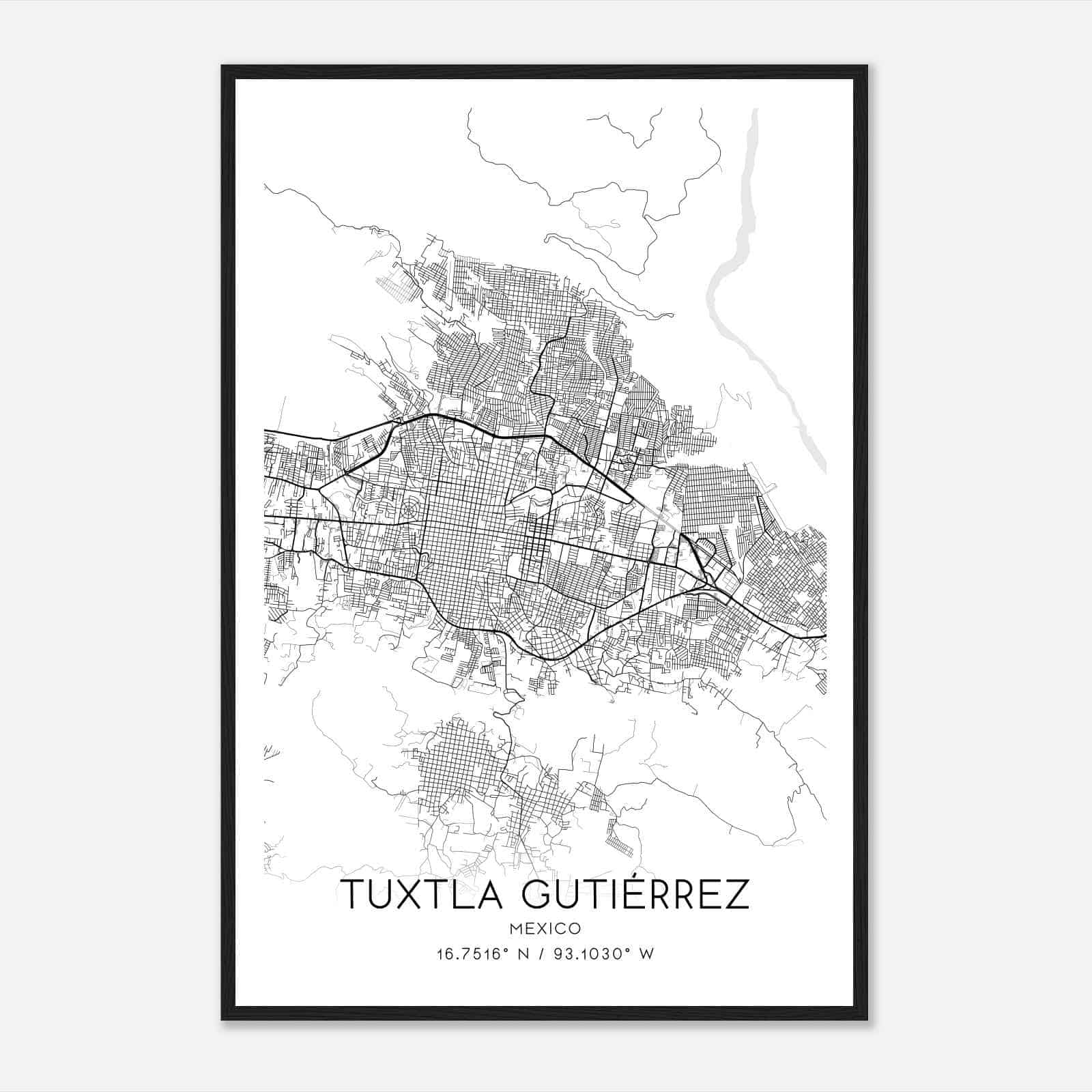 Tuxtla Gutierrez - Custom Maps & Posters