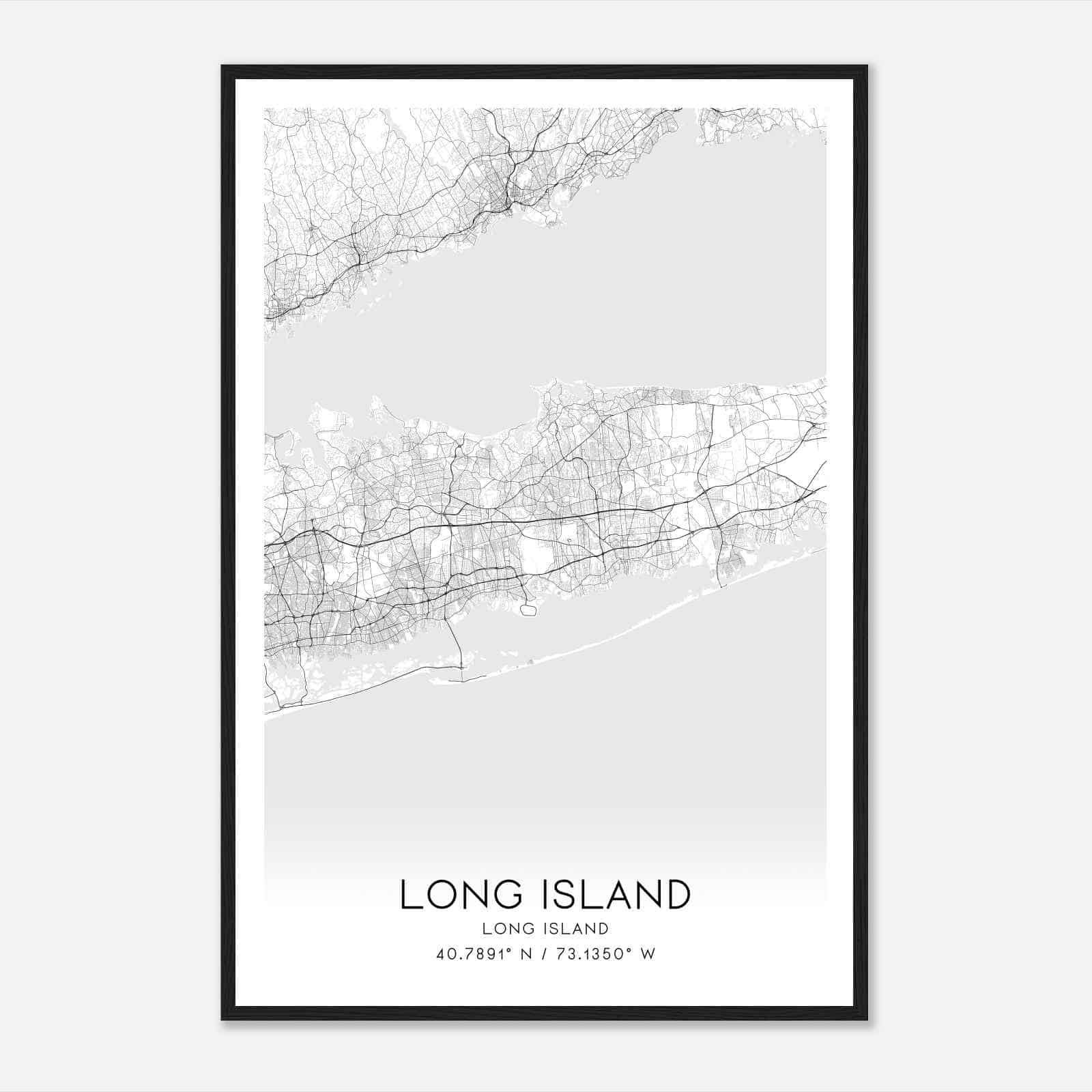Long Island Long Island Map Poster Long Island City Road Wall Art Print Custom Maps And Posters