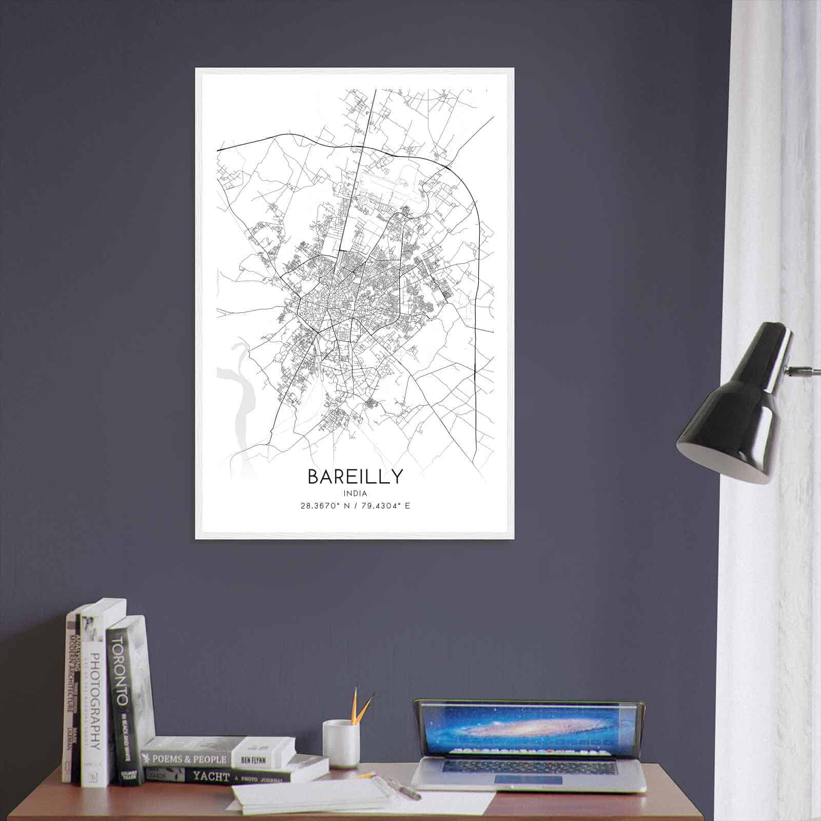 Bareilly India Map Poster, Bareilly City Road Wall Art Print - Custom ...