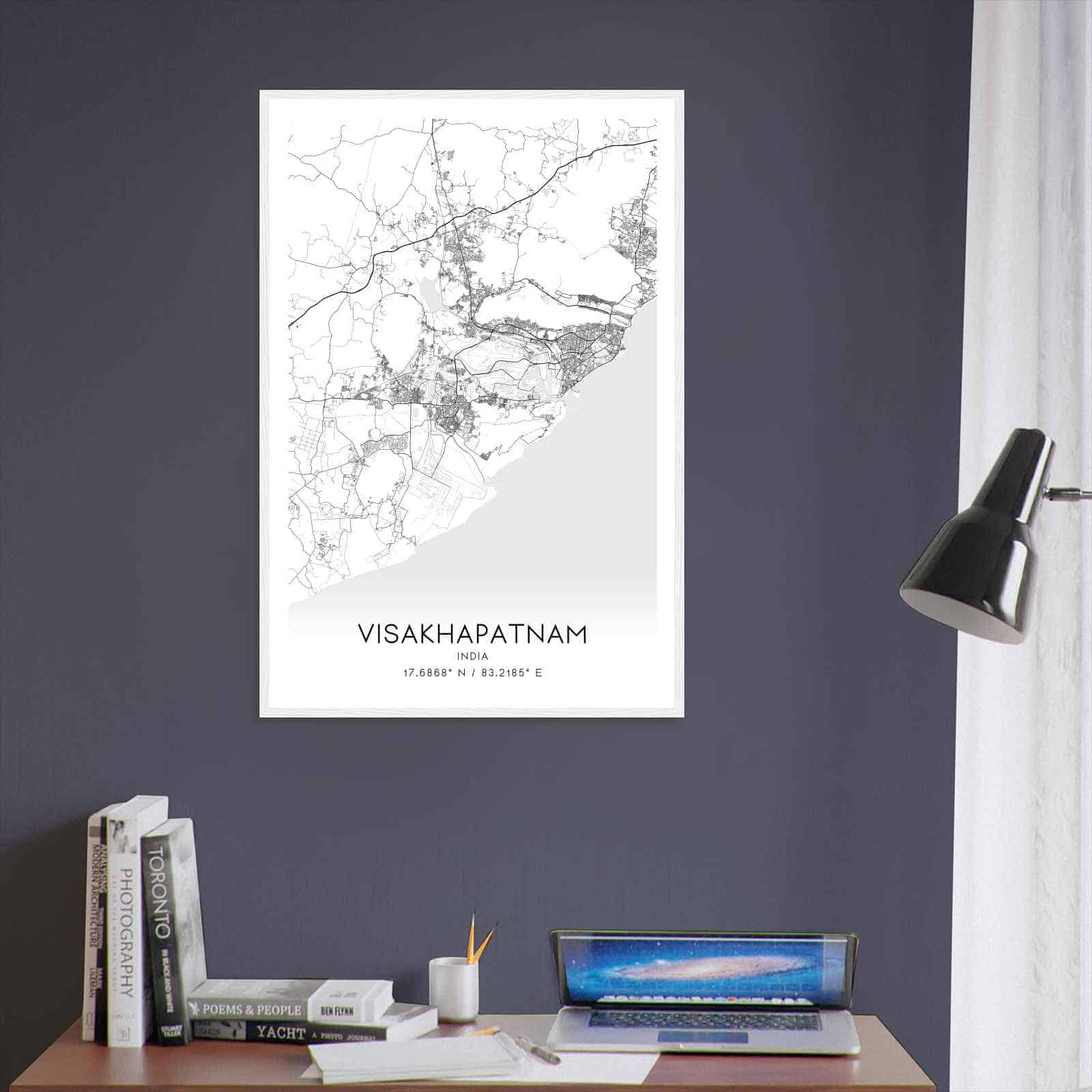 Visakhapatnam India Map Poster, Visakhapatnam City Road Wall Art Print ...