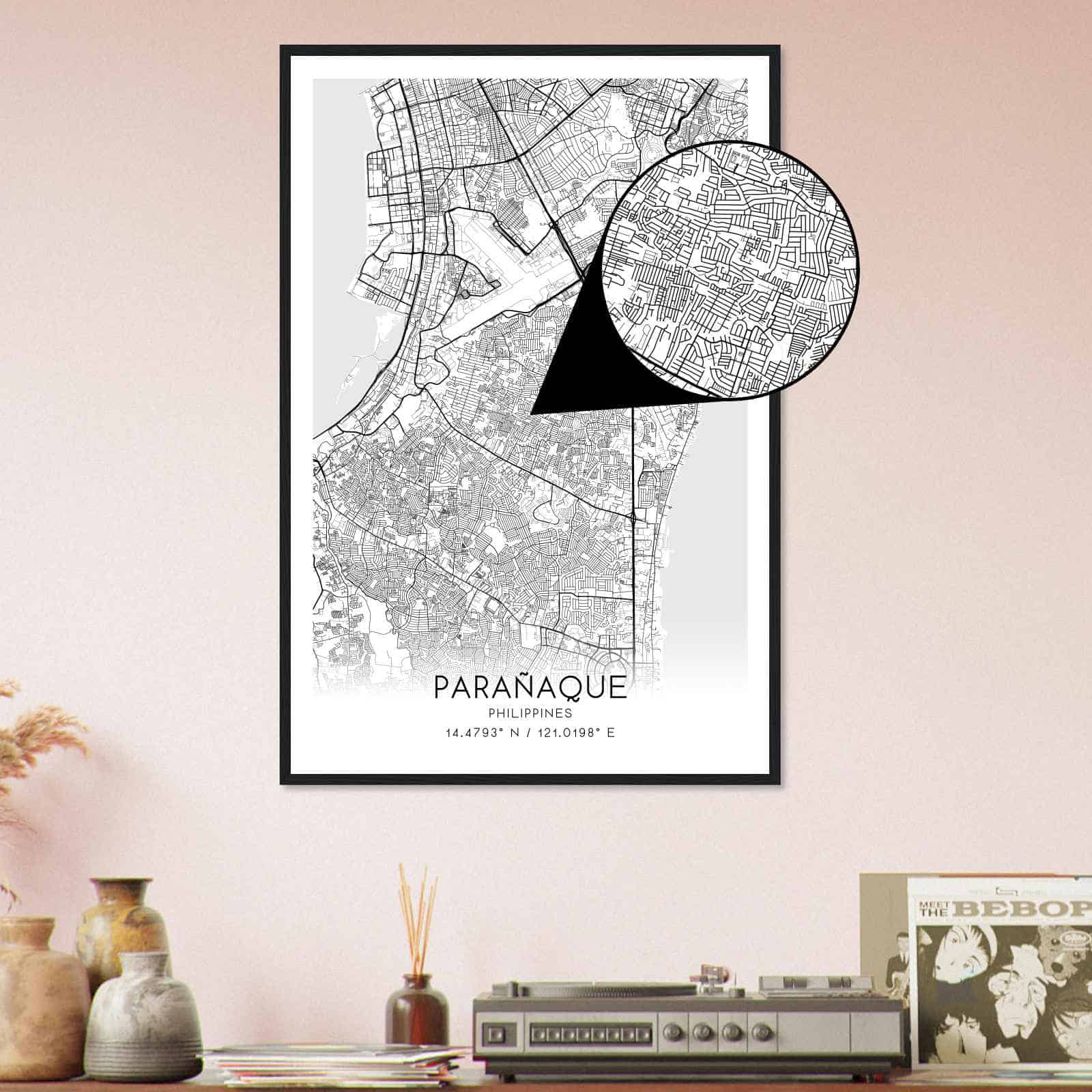 Paranaque Philippines Map Poster, Paranaque City Road Wall Art Print ...