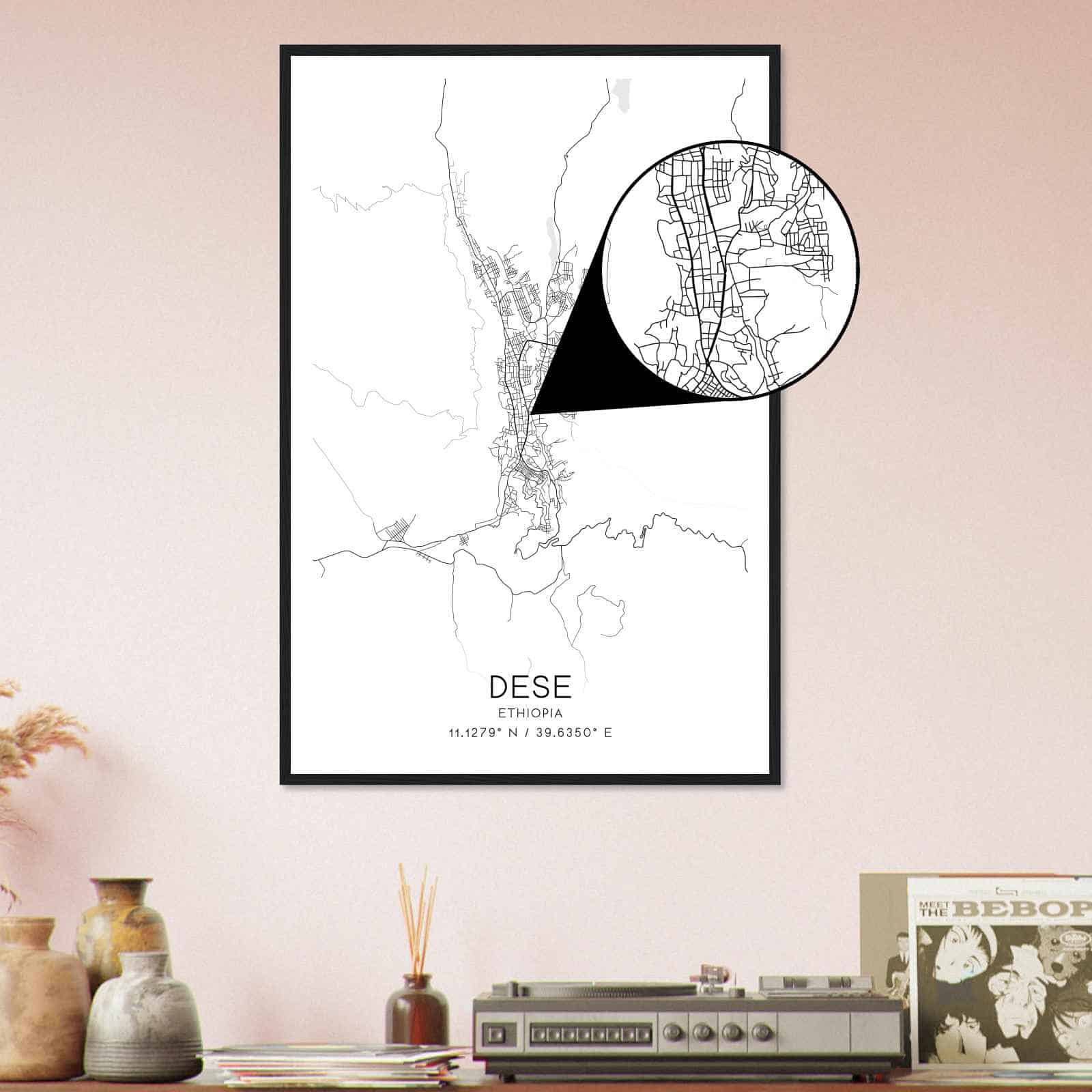 Dese Ethiopia Map Poster, Dese City Road Wall Art Print - Custom Maps ...