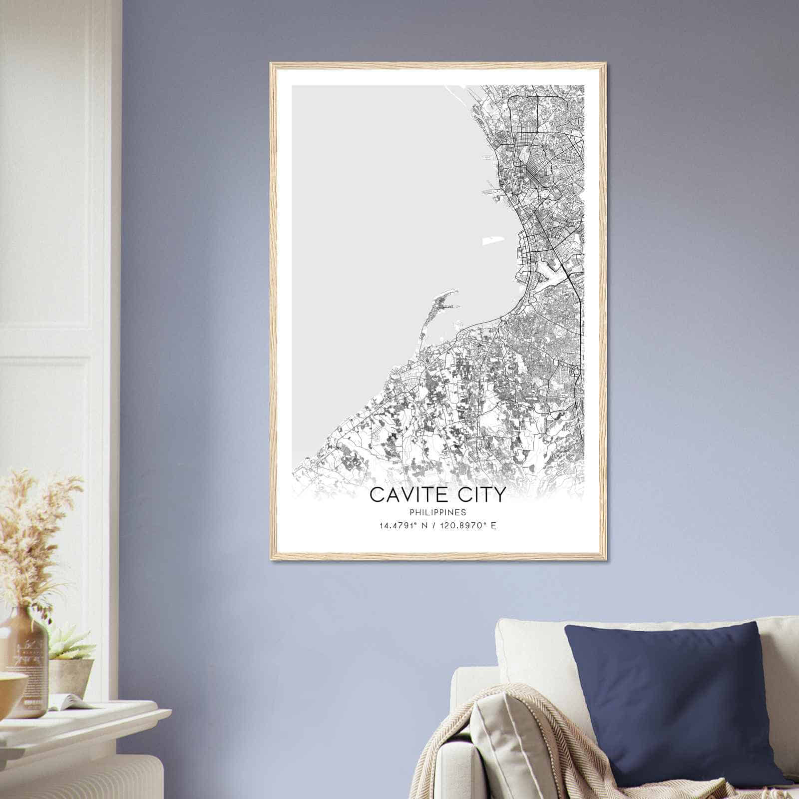 Cavite City Philippines Map Poster, Cavite City City Road Wall Art ...