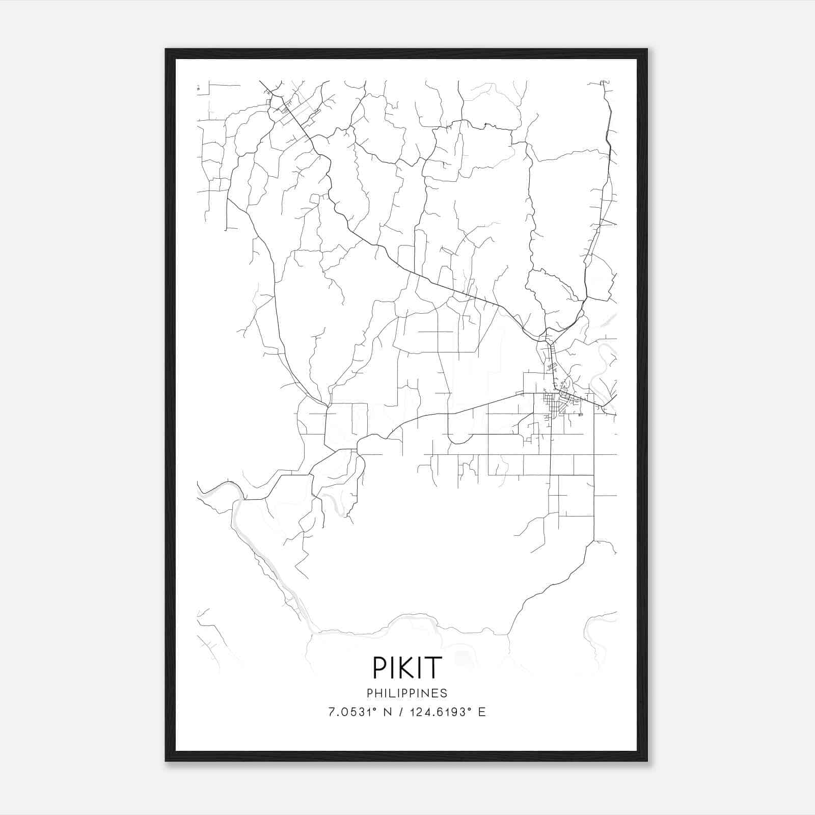 Pikit Philippines Map Poster, Pikit City Road Wall Art Print - Custom ...