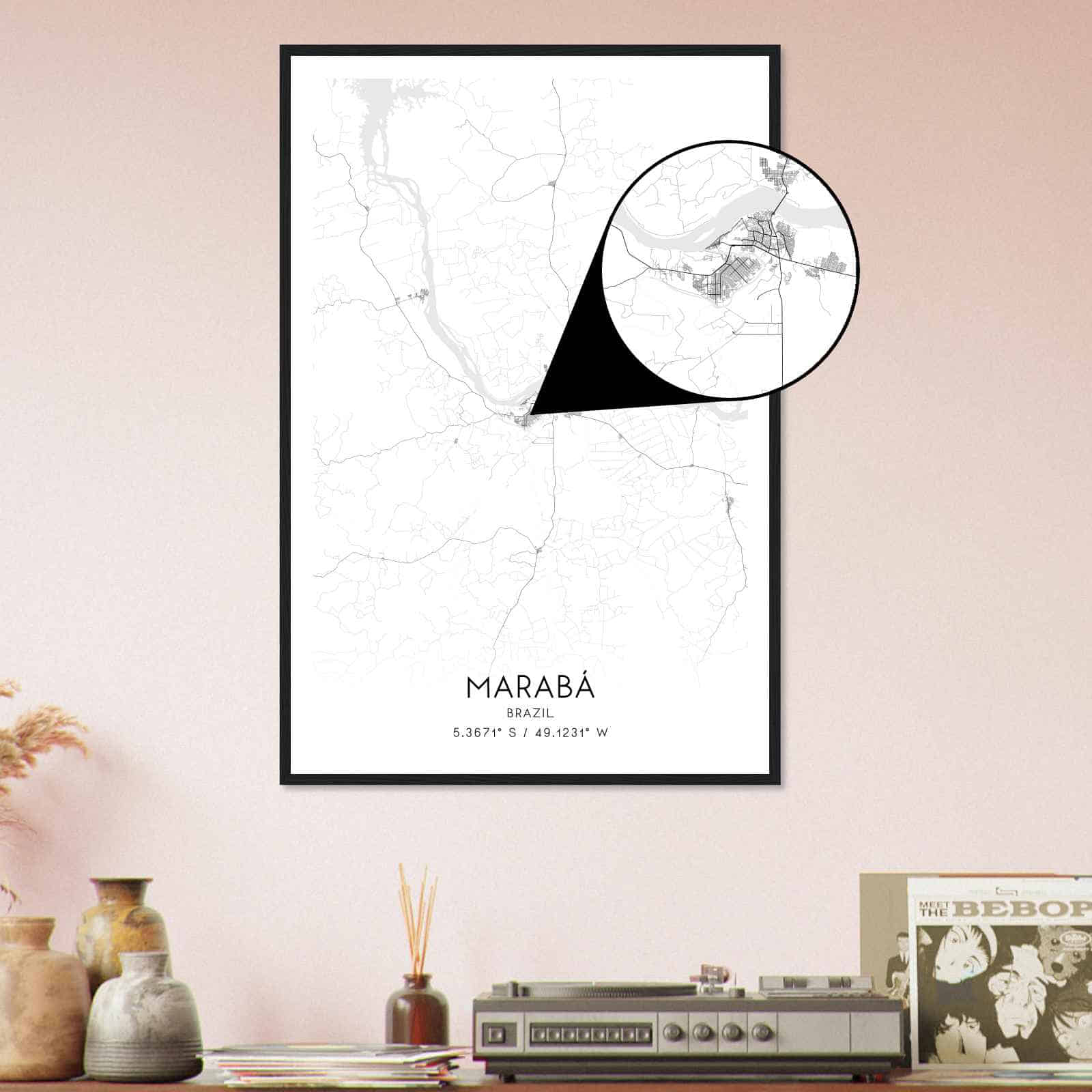 Maraba Brazil Map Poster, Maraba City Road Wall Art Print - Custom Maps ...