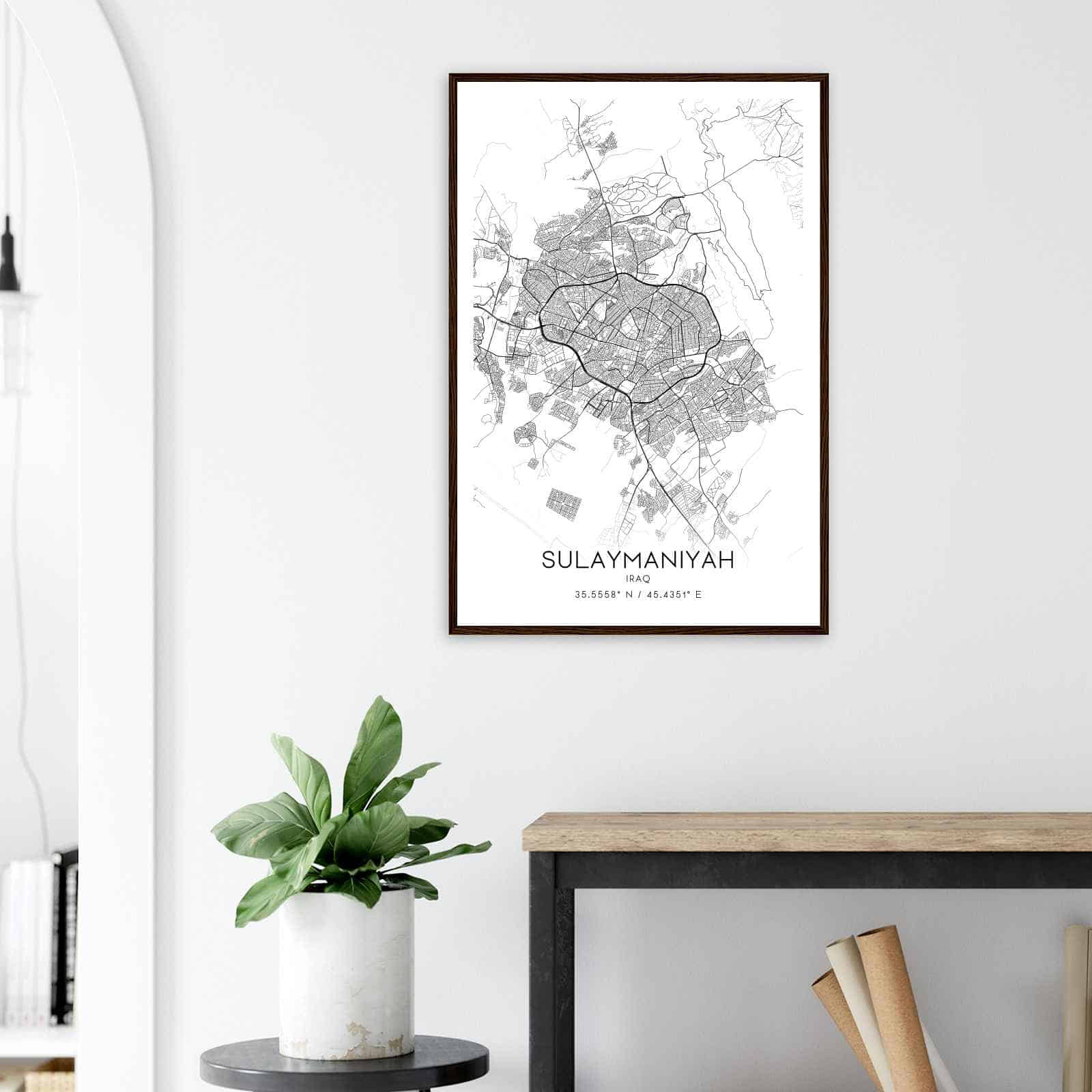 Sulaymaniyah Iraq Map Poster, Sulaymaniyah City Road Wall Art Print ...