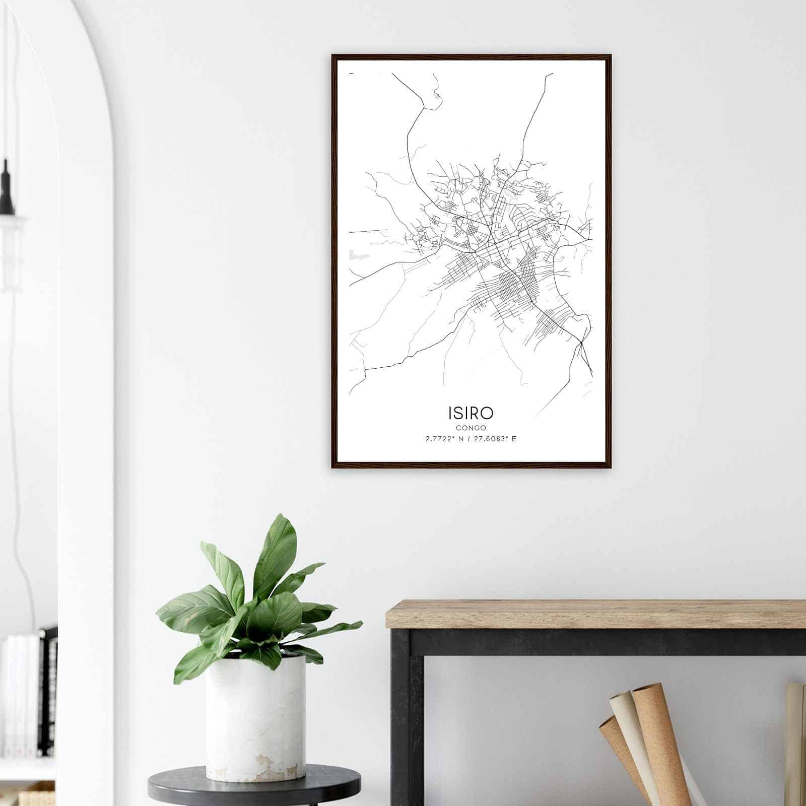 Isiro Congo Map Poster, Isiro City Road Wall Art Print - Custom Maps ...