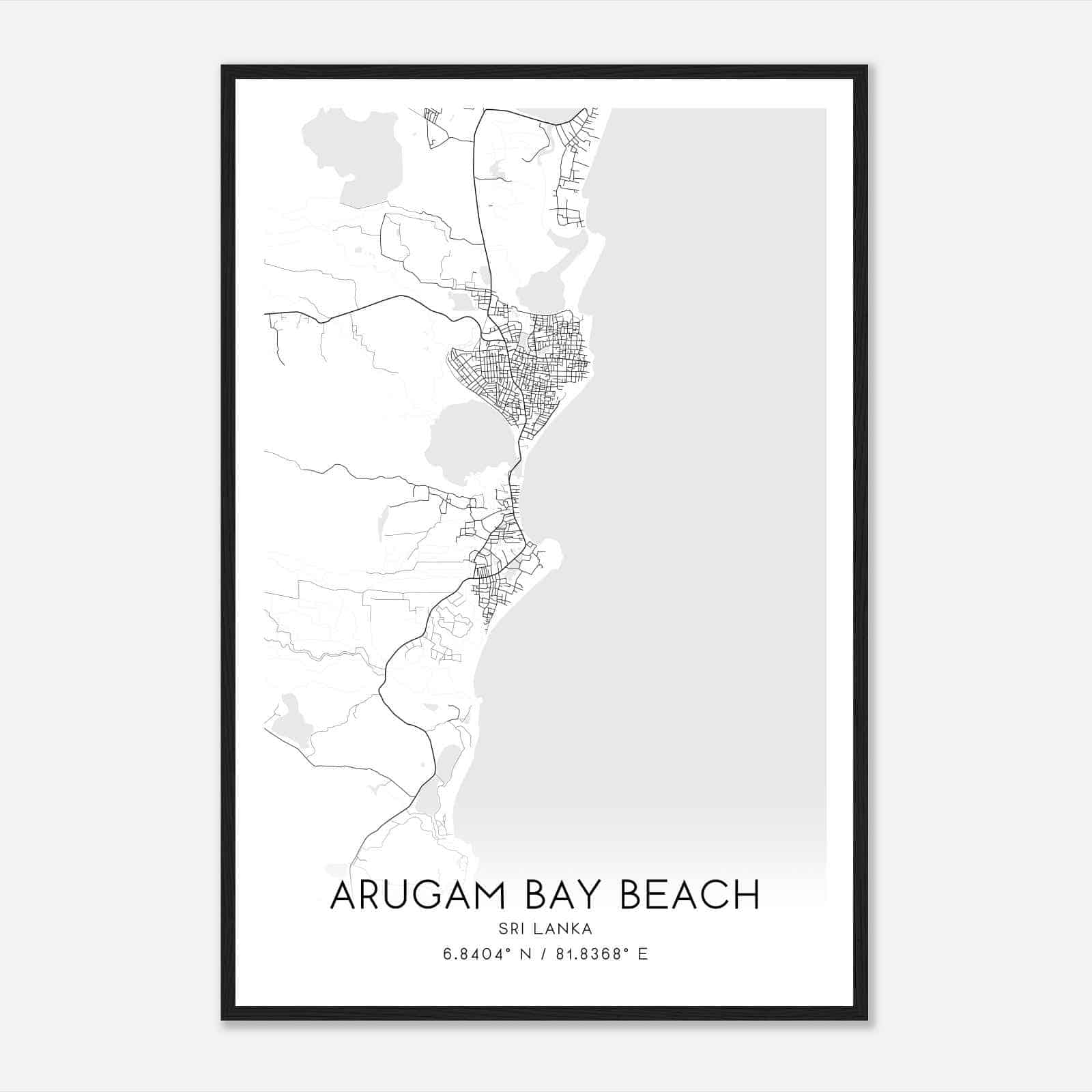 Arugam Bay Beach Sri Lanka Map Poster, Arugam Bay Beach City Road Wall ... Arugam Bay Beach Sri Lanka Map Poster, Arugam Bay Beach City Road Wall ...