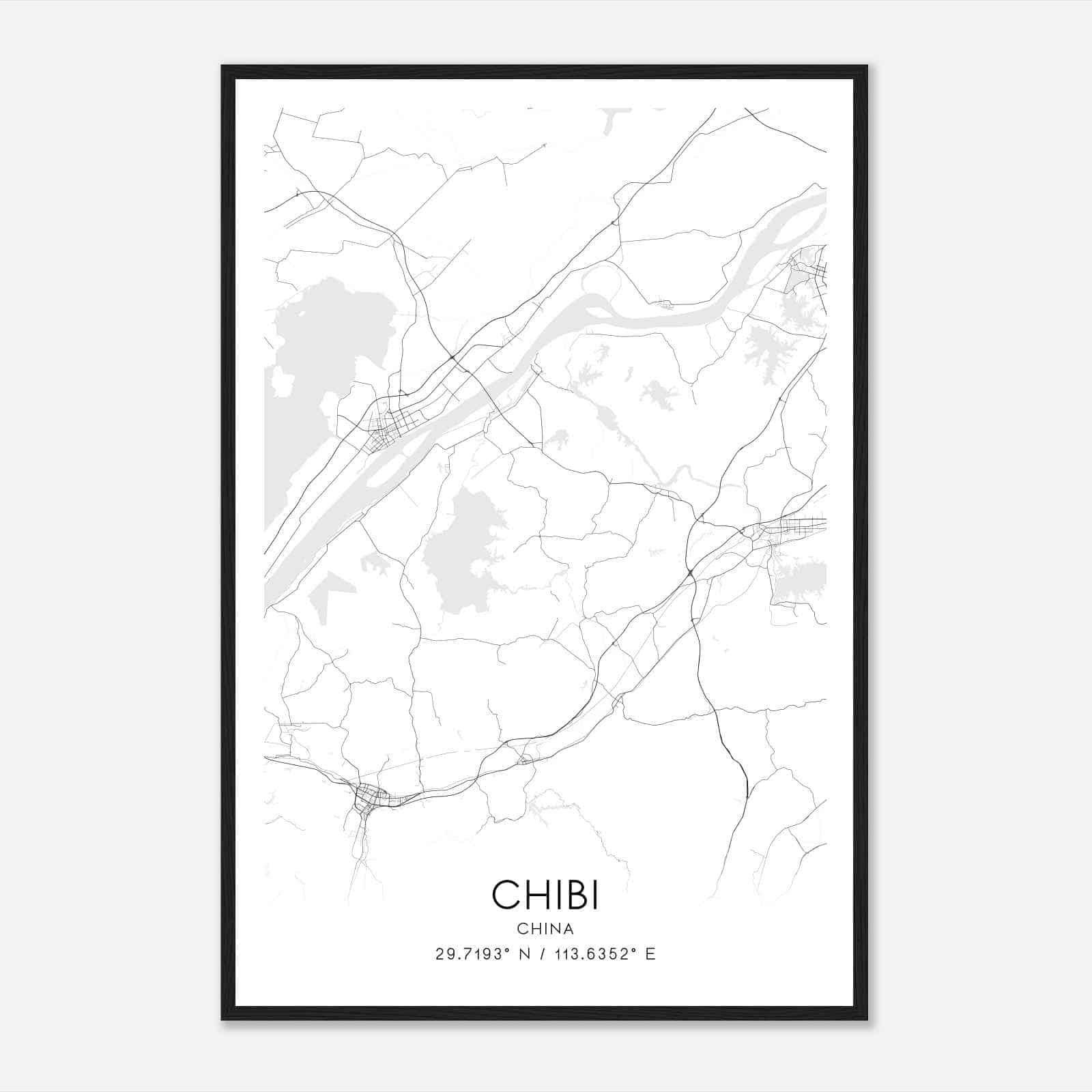 Chibi China Map Poster, Chibi City Road Wall Art Print - Custom Maps ...