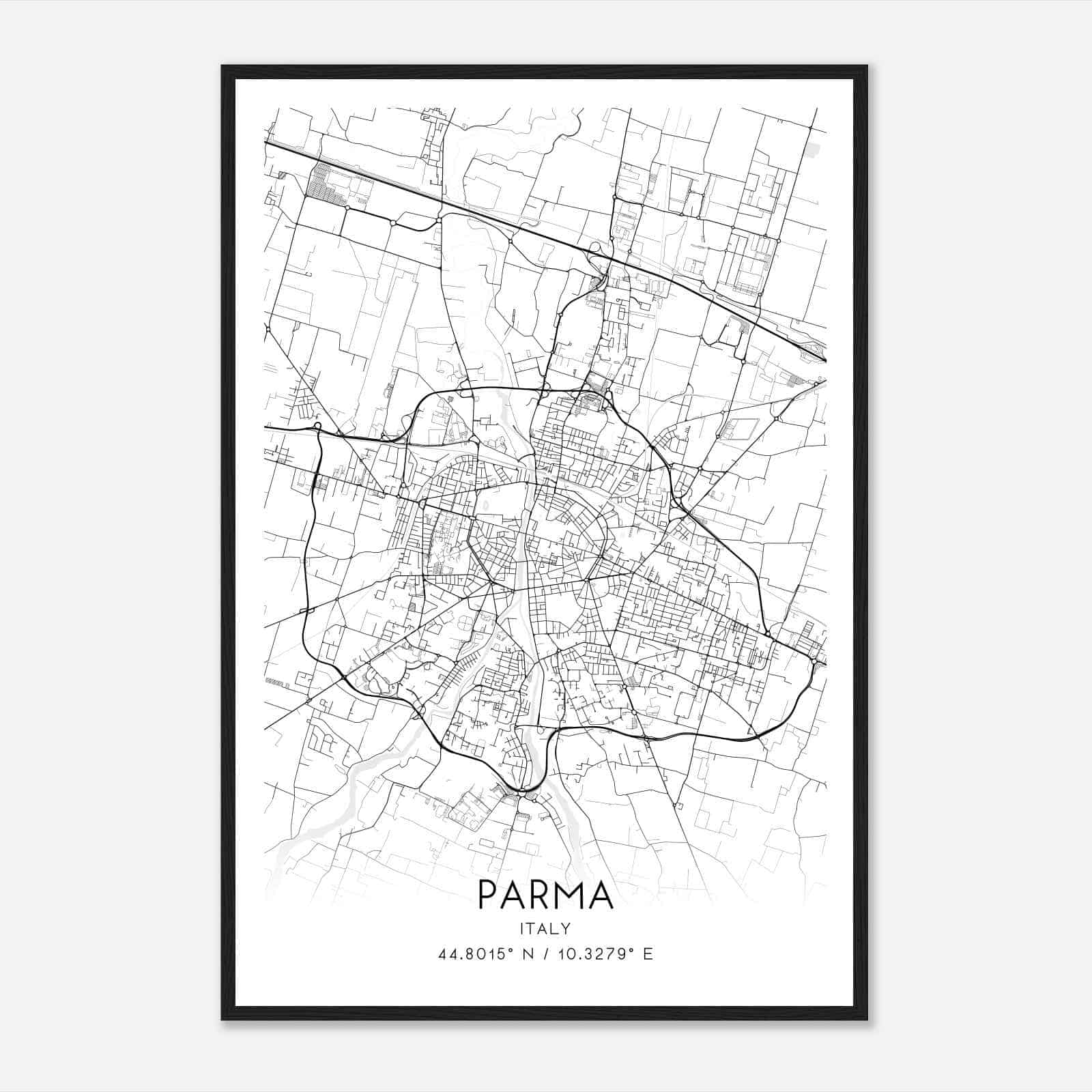 Parma Italy Map Poster, Parma City Road Wall Art Print - Custom Maps ...