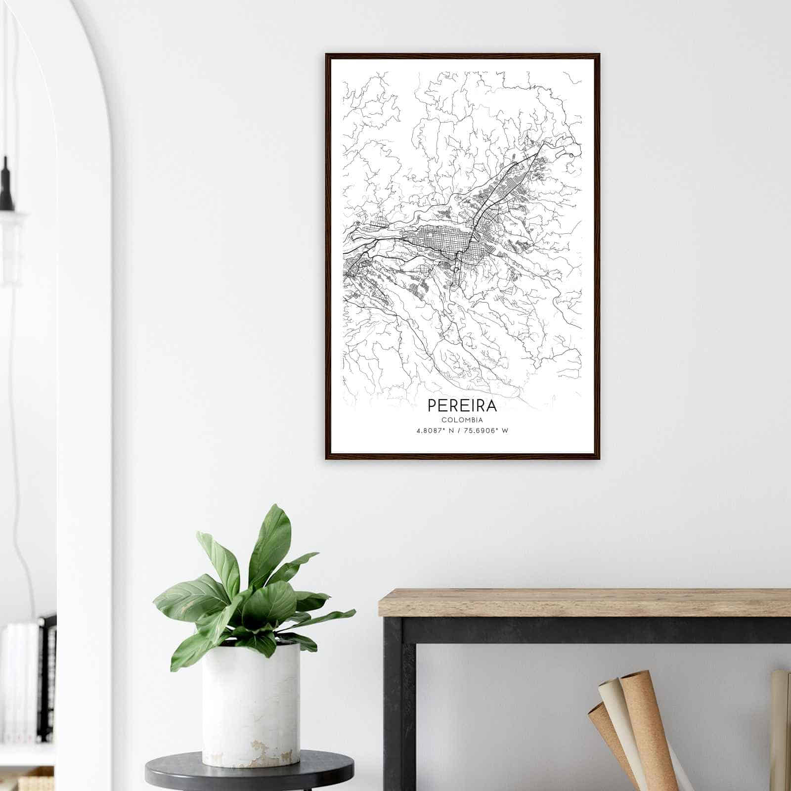 Pereira Colombia Map Poster, Pereira City Road Wall Art Print - Custom ...