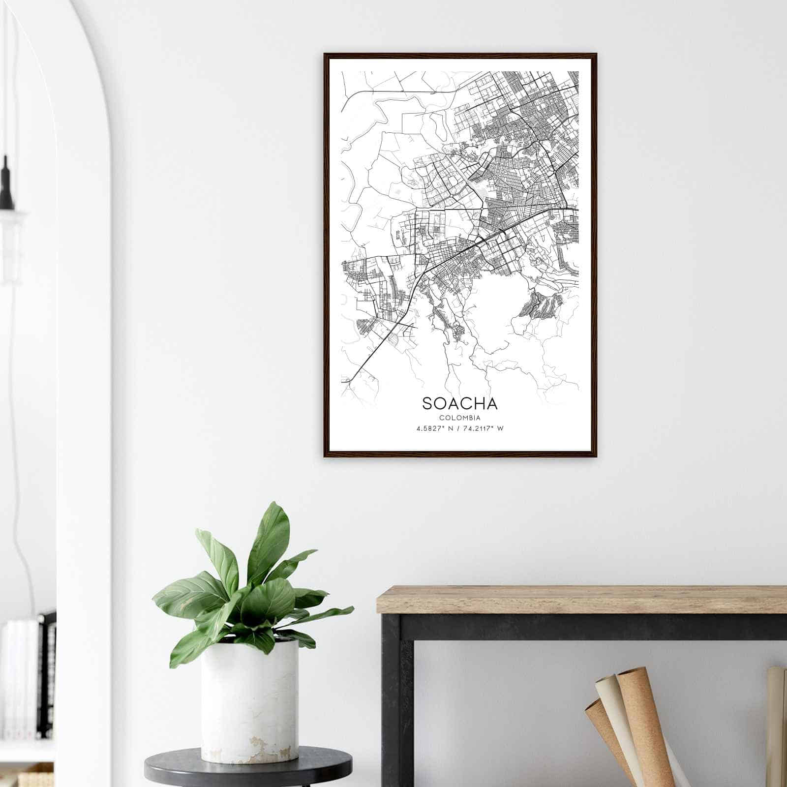 Soacha Colombia Map Poster, Soacha City Road Wall Art Print - Custom ...