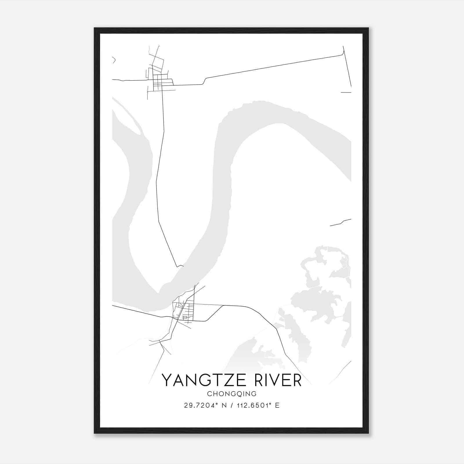 Yangtze River Chongqing Map Poster, Yangtze River City Road Wall Art ...
